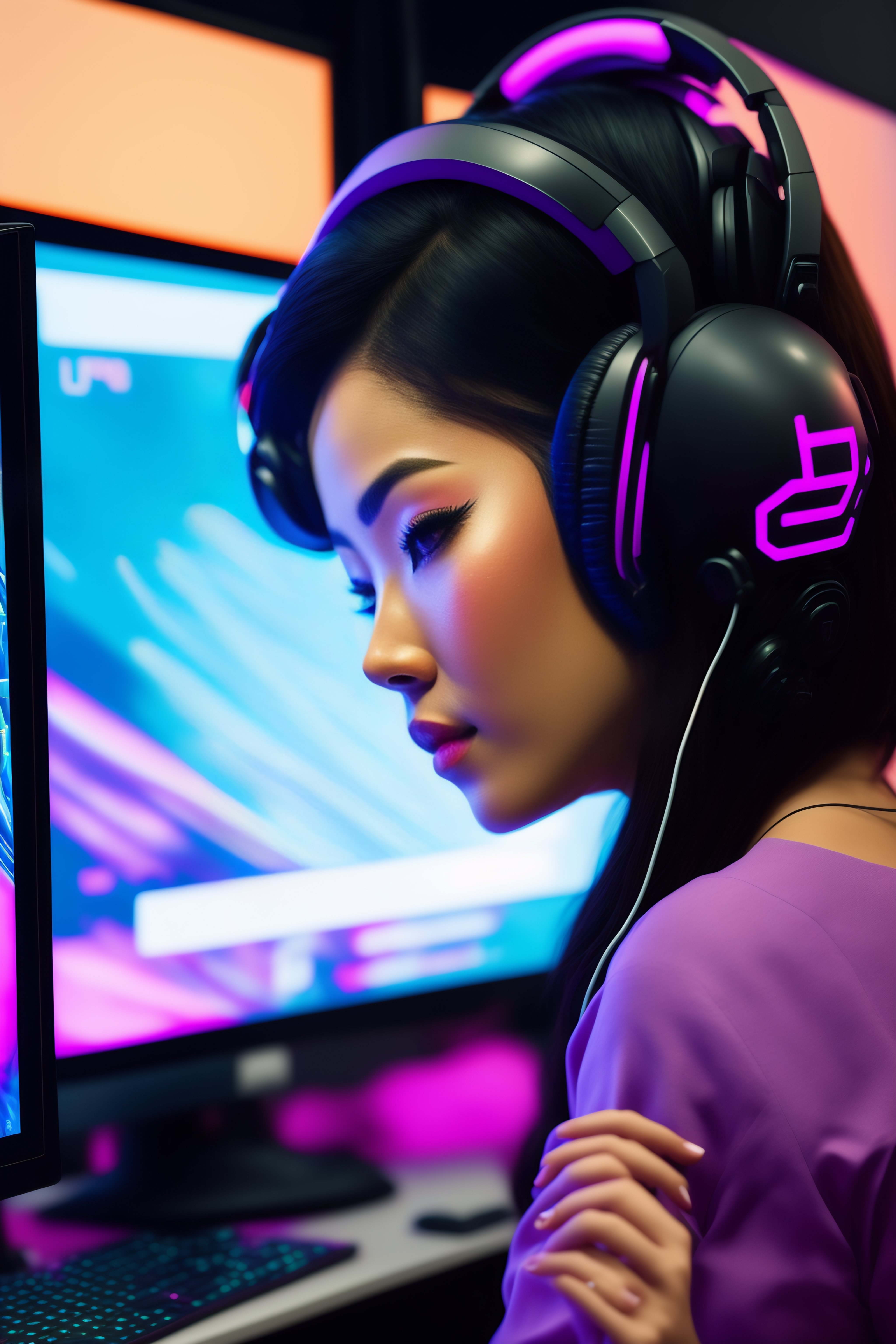 Lexica - Dva using computer and playing League of Legends