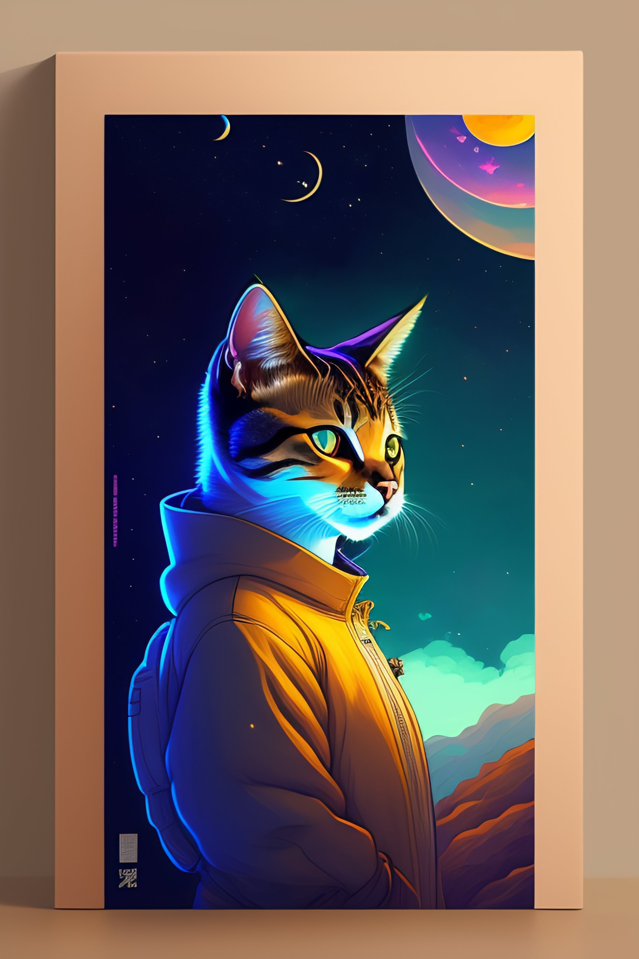 Lexica - Photo of a cat monster in the space with cute face, style of ...