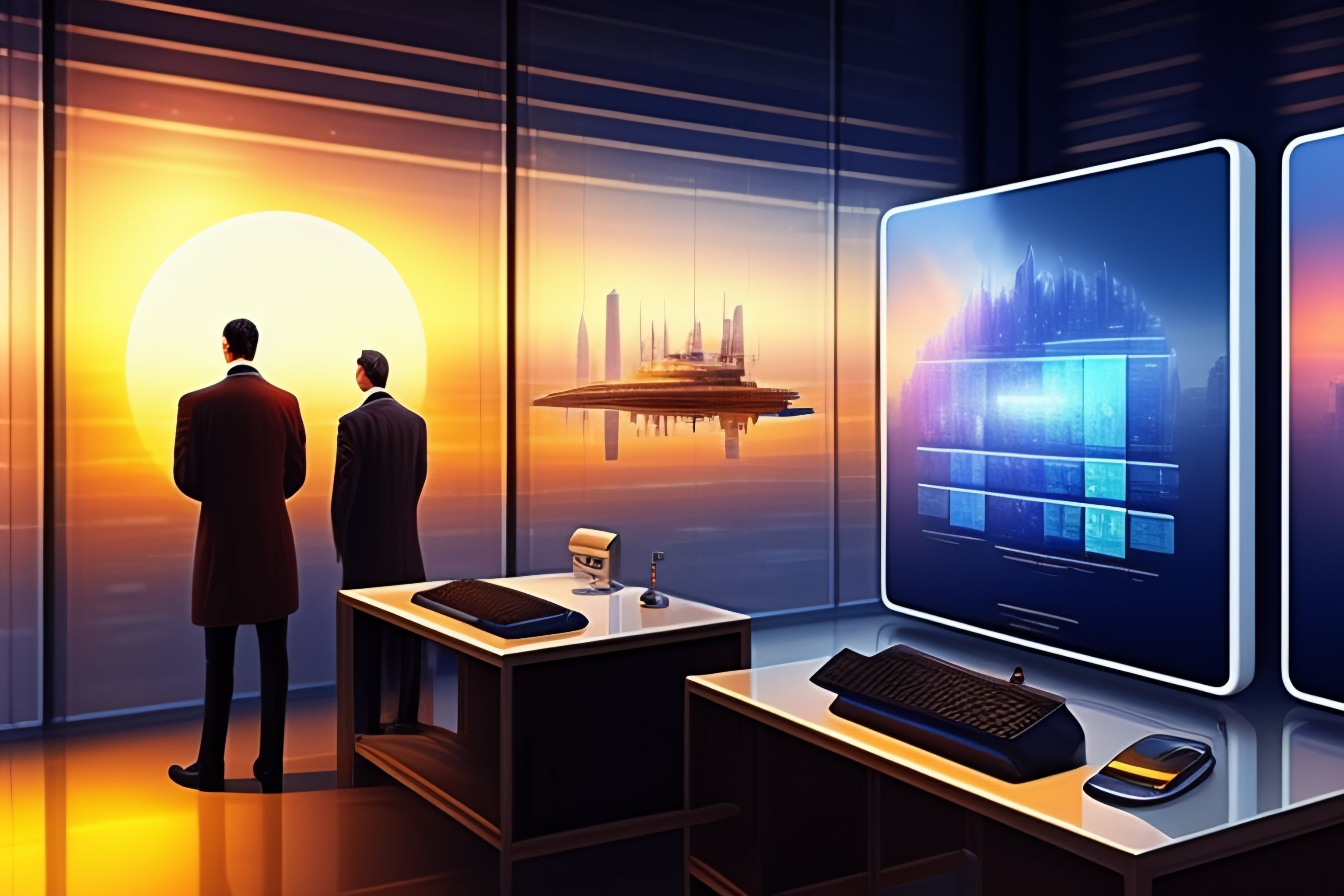 Lexica - Humans working on futuristic computing devices, touchscreens ...