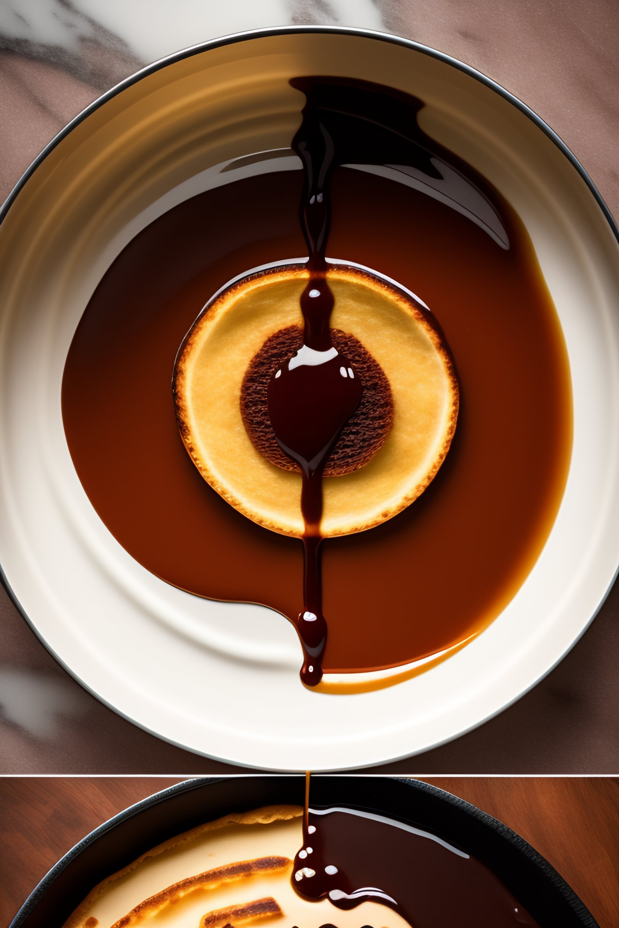 Lexica - A crepe flambée with a chocolate fountain