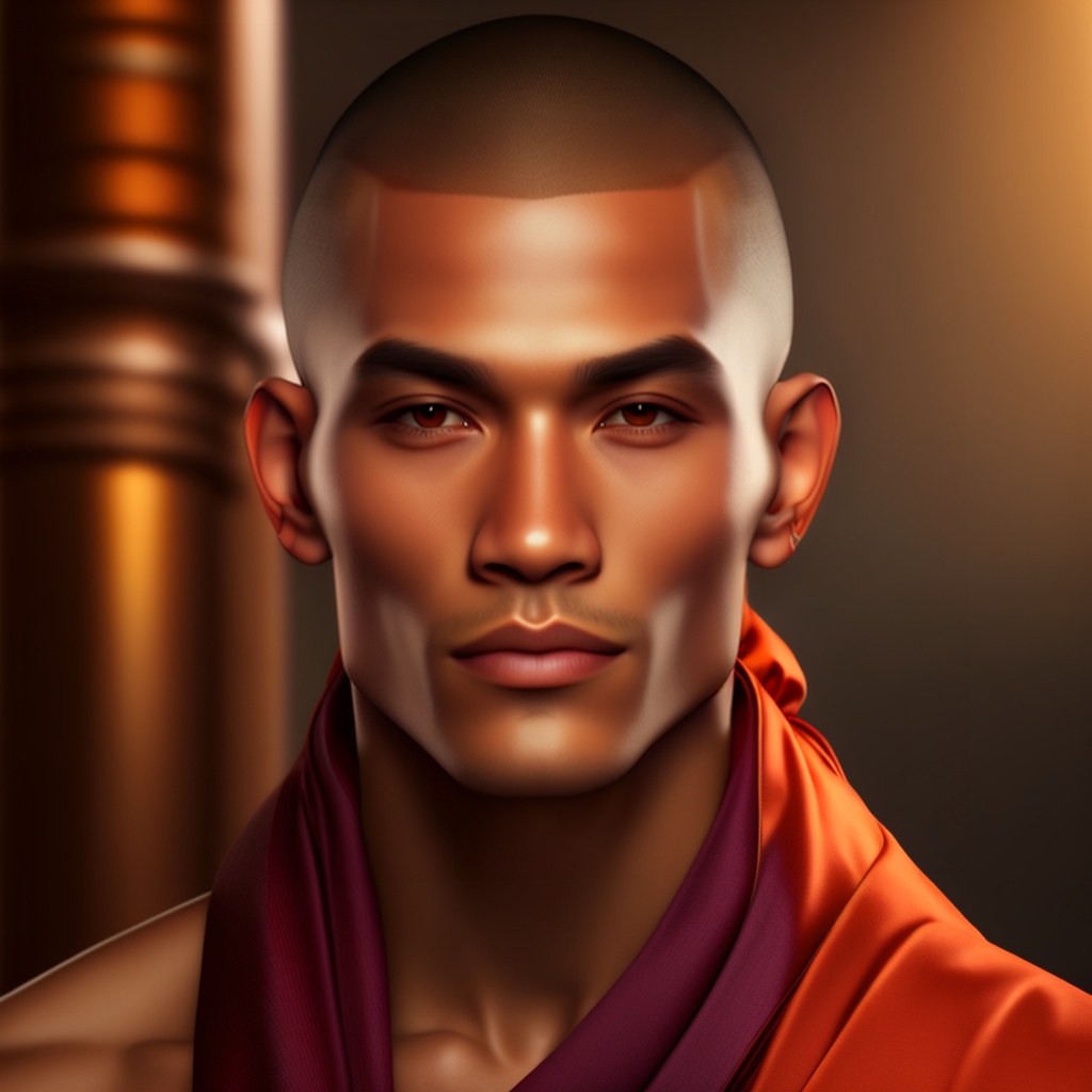 Lexica - Monk looking at the camera portrait with jawline, full face ...