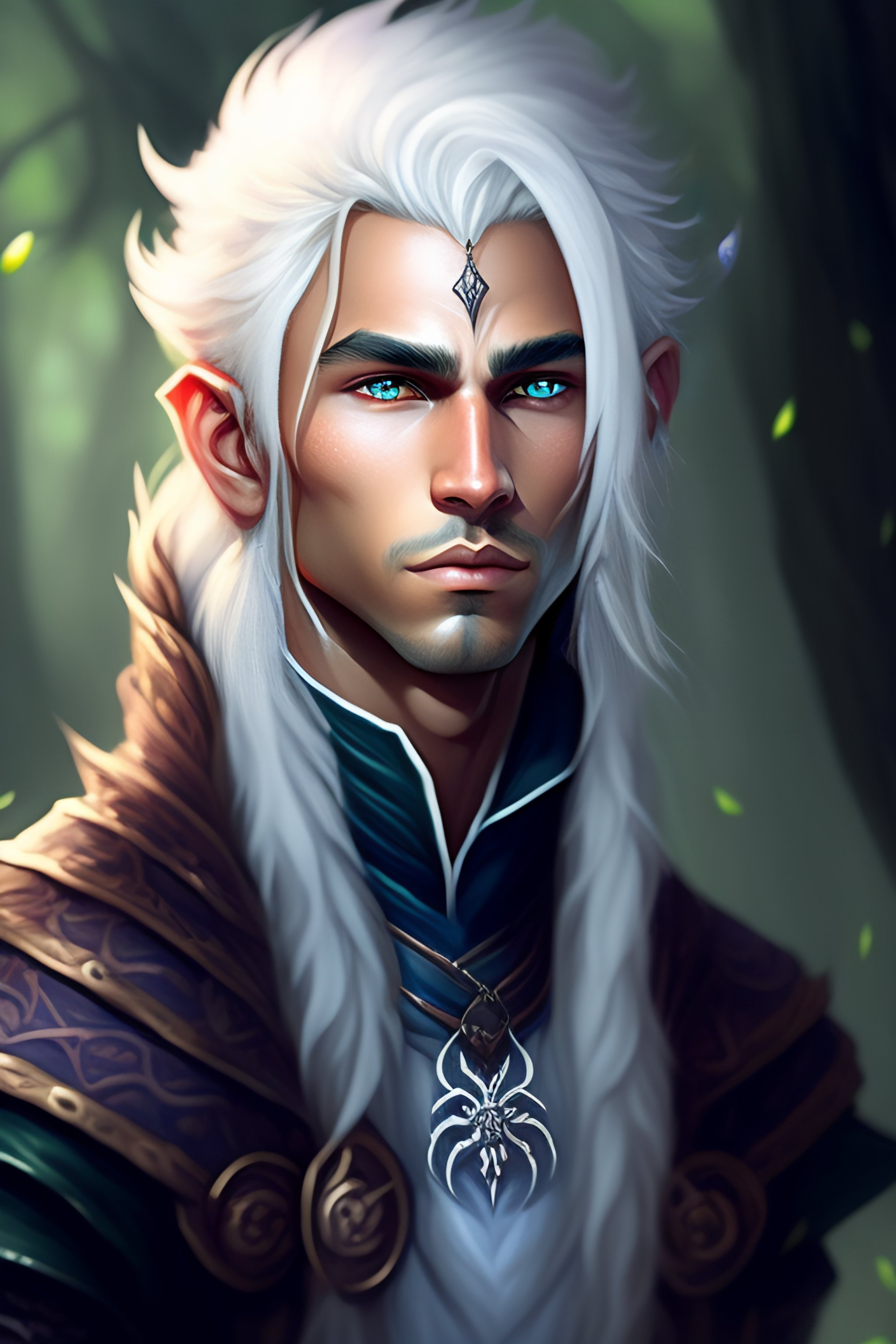 Lexica - Dnd character art, Young Drow druid boy, spider themed ...