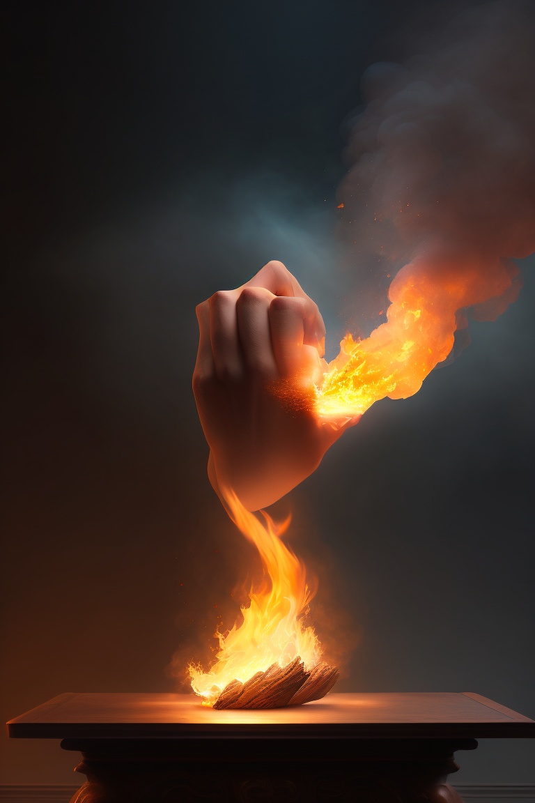 Lexica - A human hand, with fingers extended, positioned on top of a ...