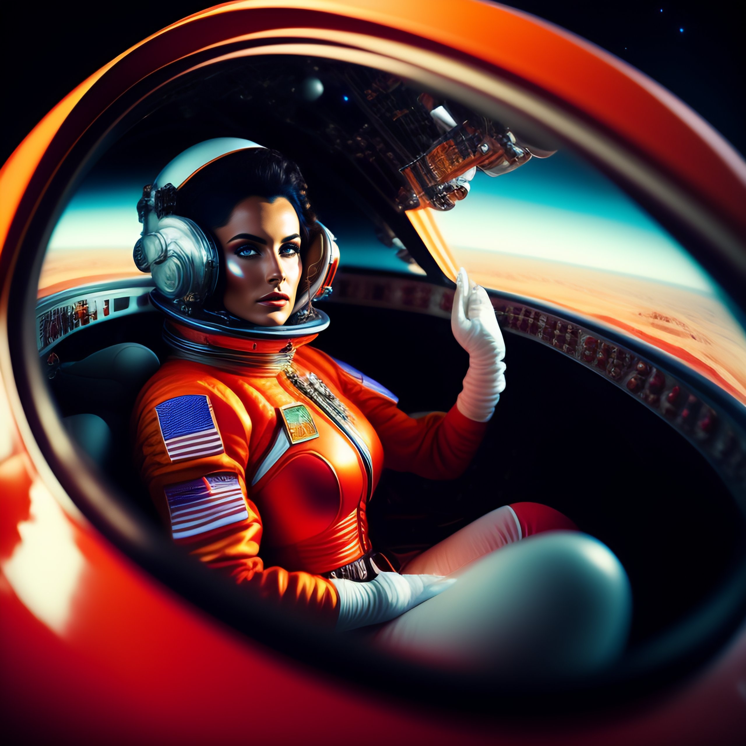 Lexica - Space pilot lucios Italian women, interior cockpit ...