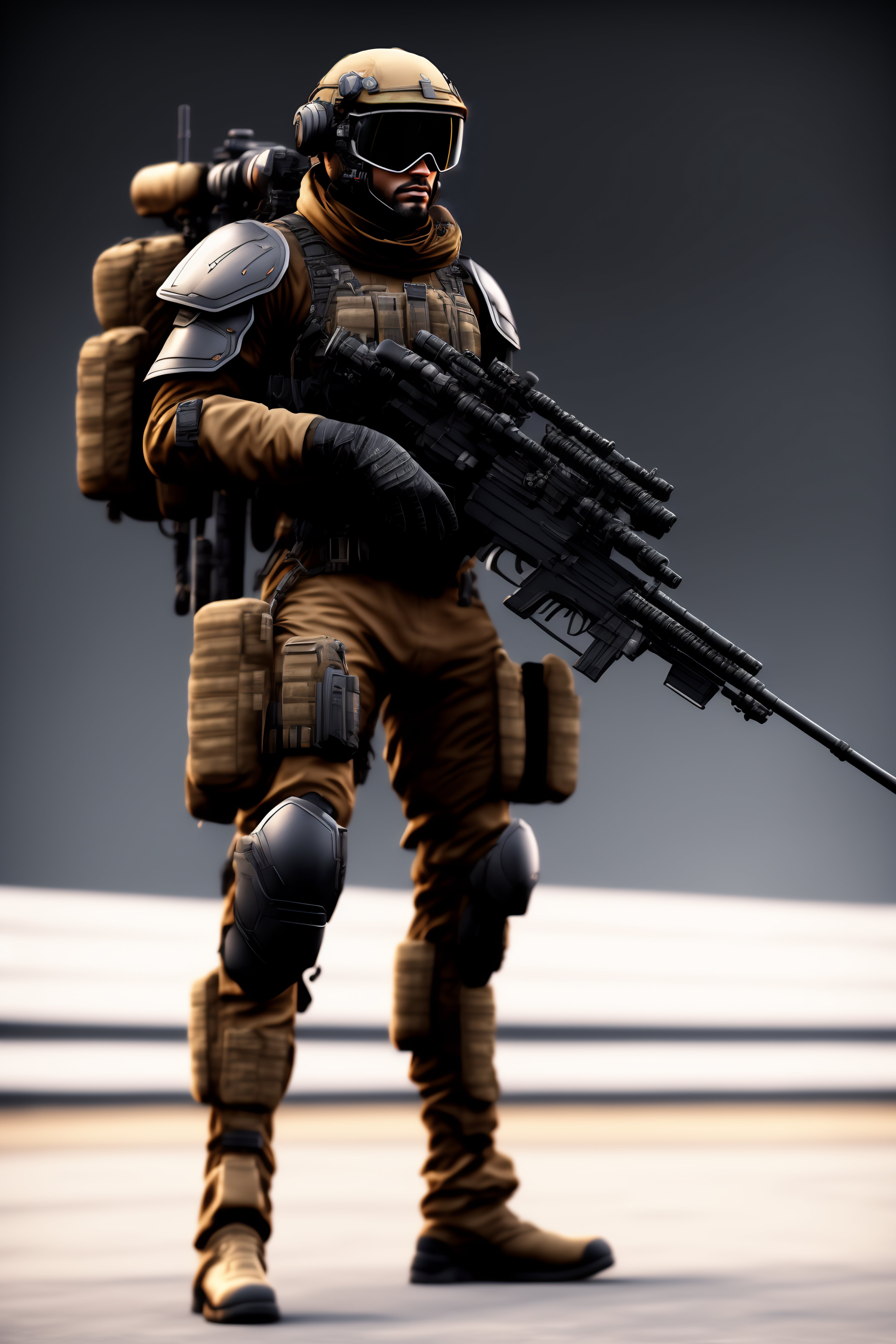 Lexica - Full body portrait, front facing, man, soldier, McMillan tac ...