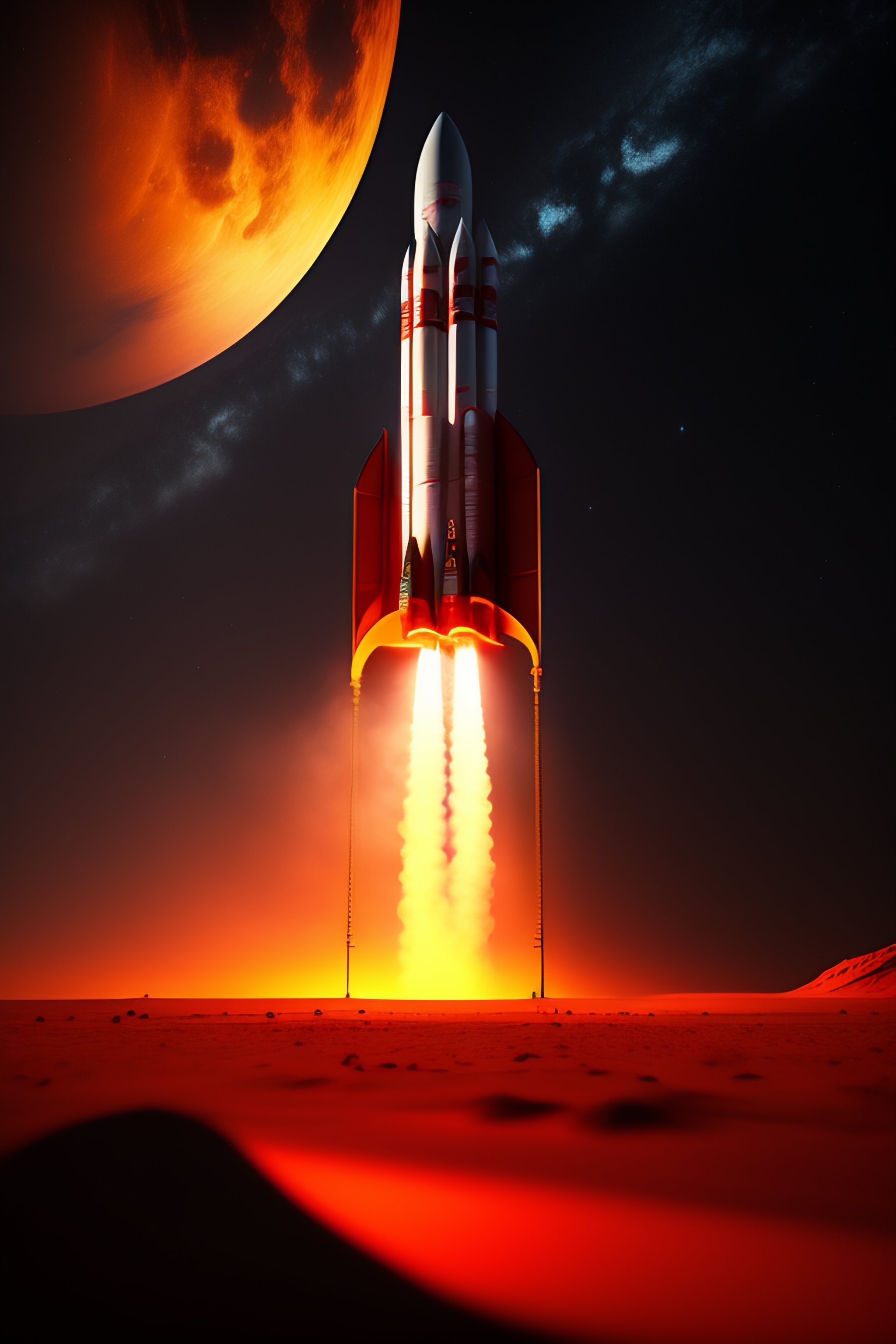 Lexica - 50mm Photograph of PSLV designed by ISRO landed on a Mars ...