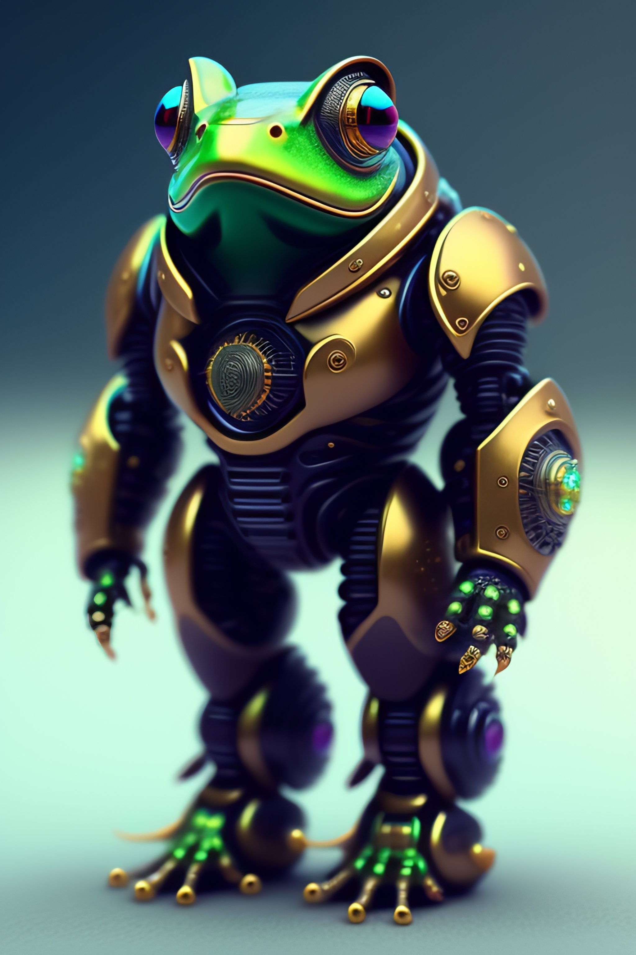 Lexica - Cyberpunk style robot frog full body pristine