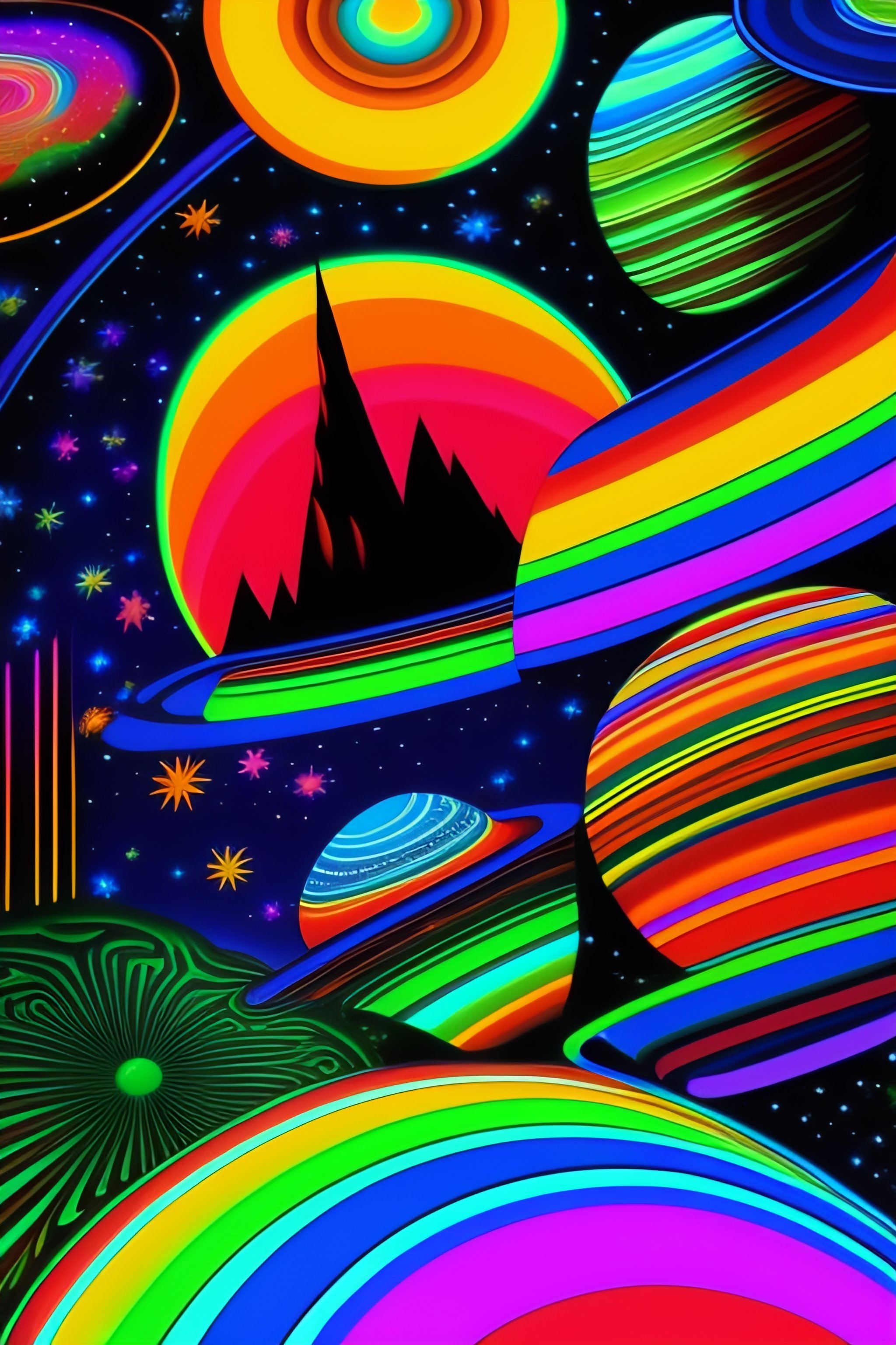 Lexica - Psychedelic Vintage full Shot 1960's cartoon Poster with hippy ...