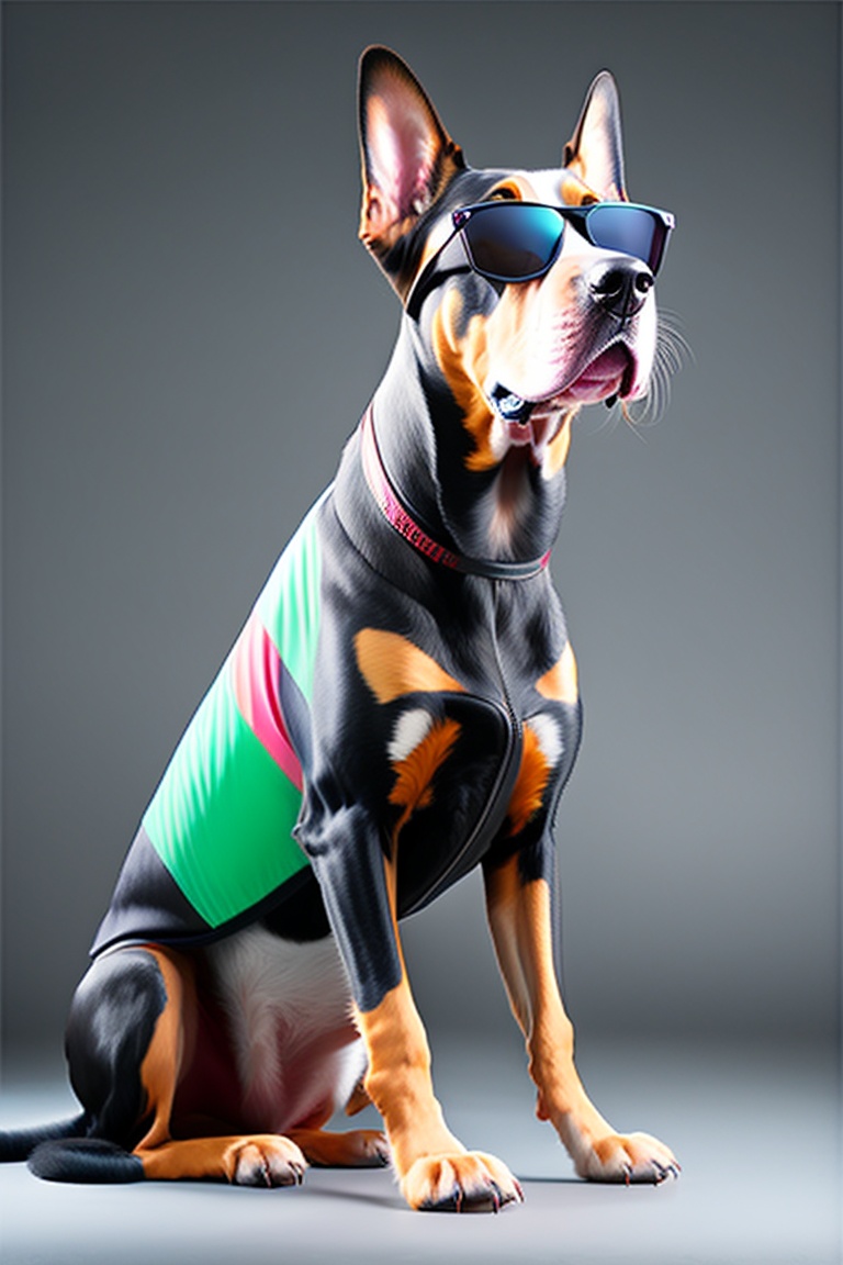 Lexica - Human dog-haired doberman breed with black glasses, stylish ...