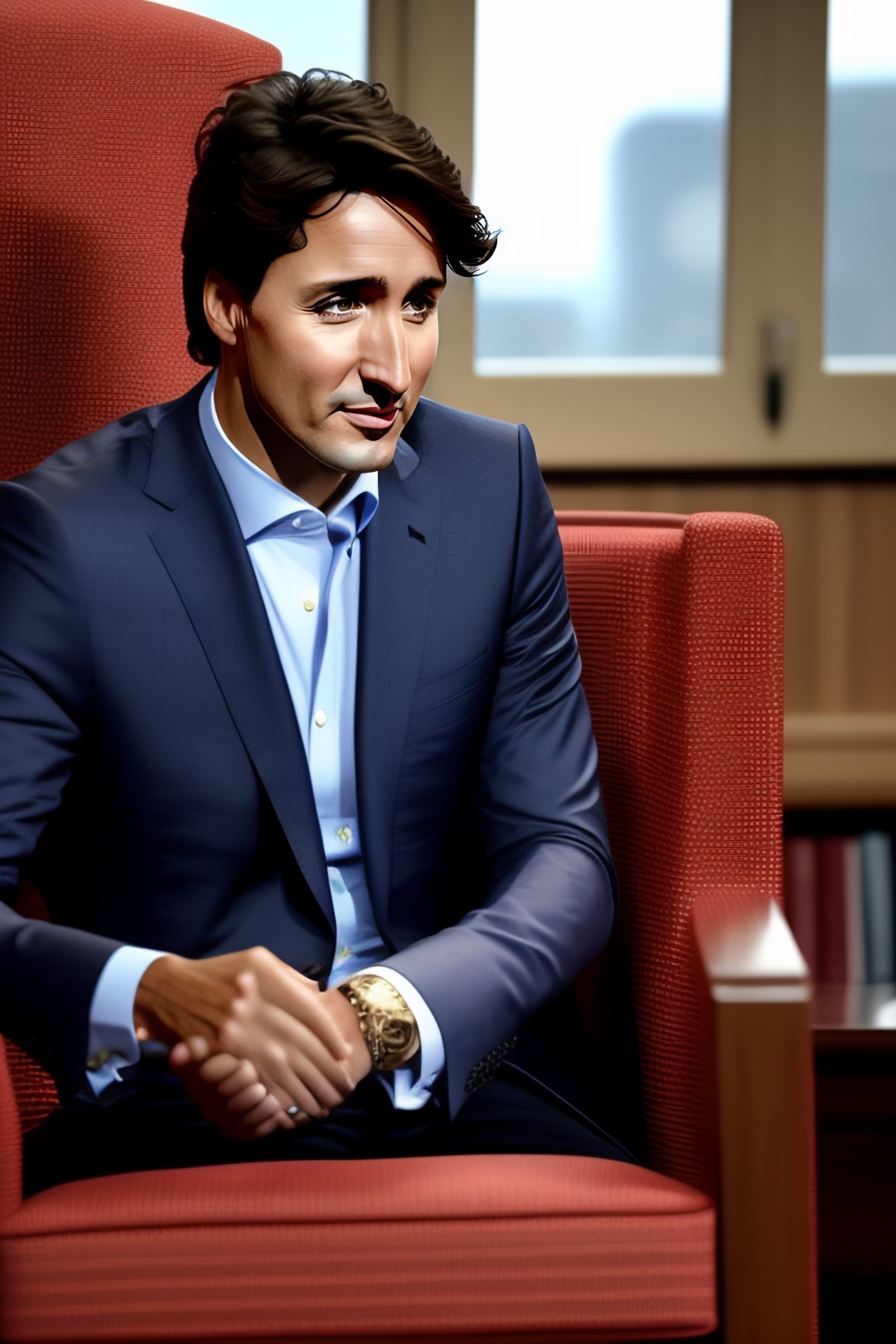 Lexica - Justin Trudeau sitting on a chair
