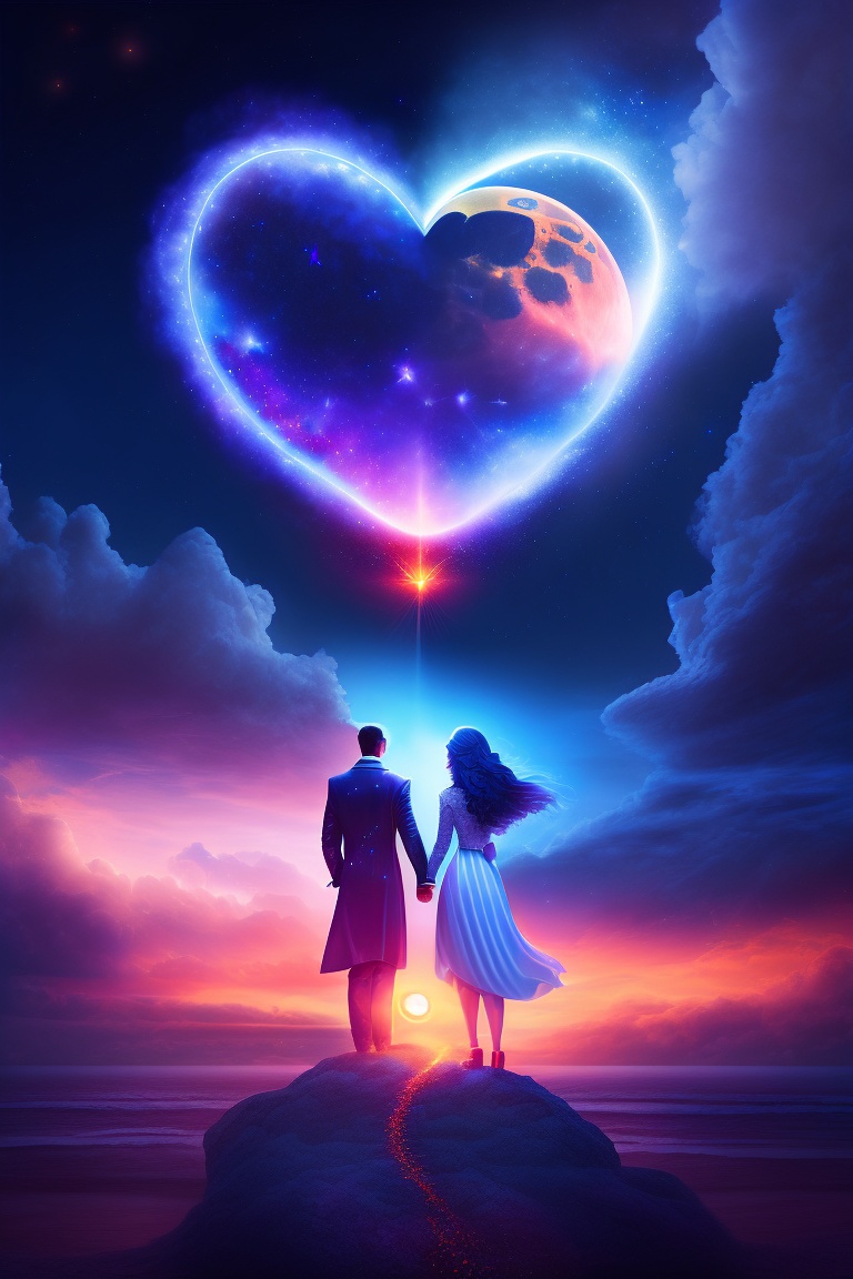 Lexica - Two couples in love, surrounded by fairy glitters in blue ...