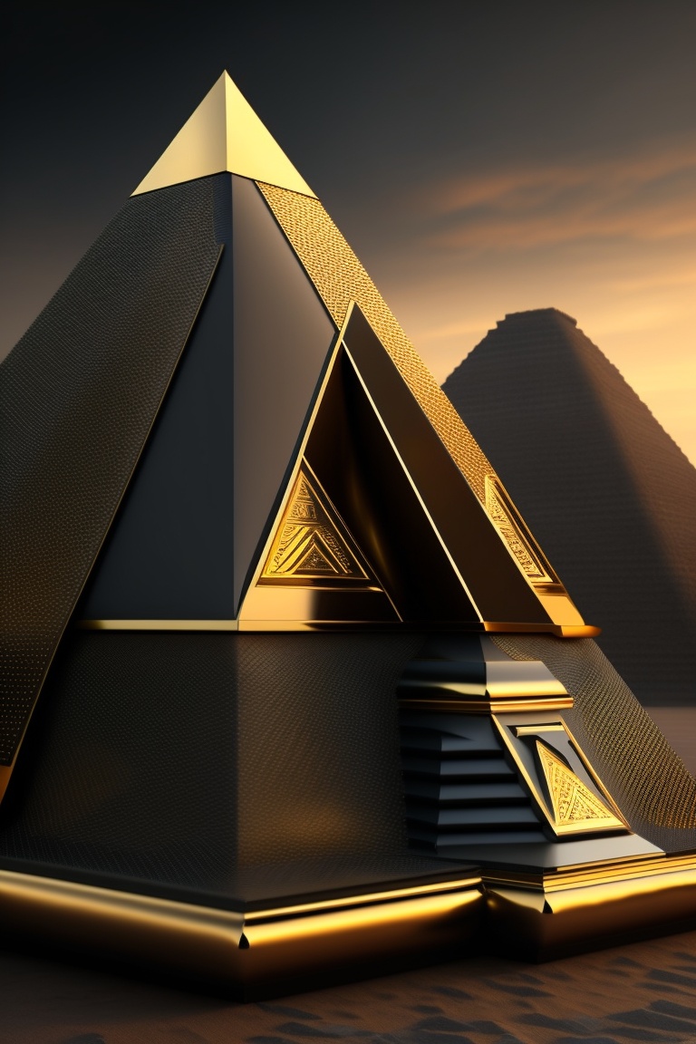 Lexica - ,4k,realistic ,pyramids , black and gold