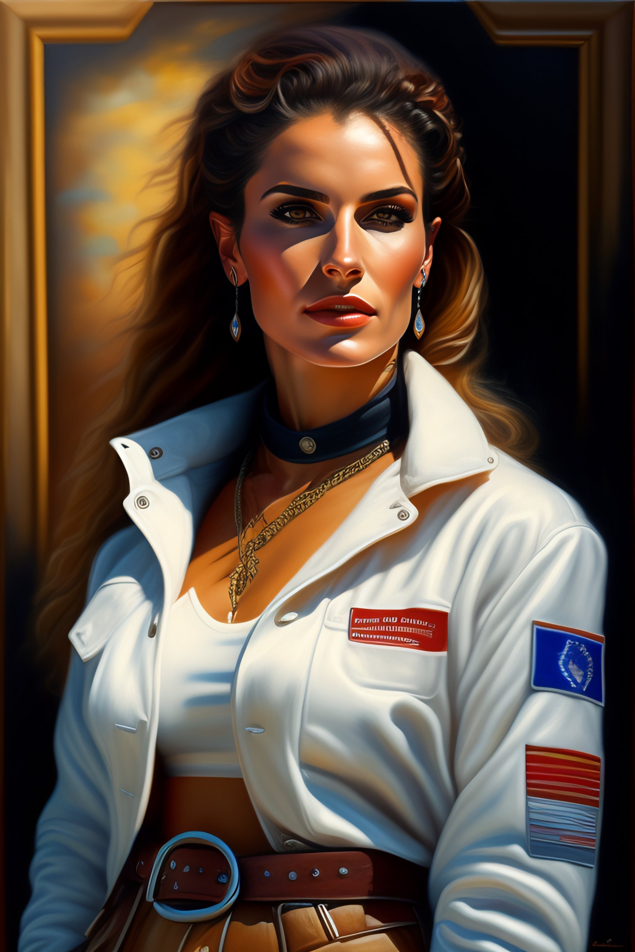 Lexica - Israeli business woman, mad max jacket, renaissance, cables on ...