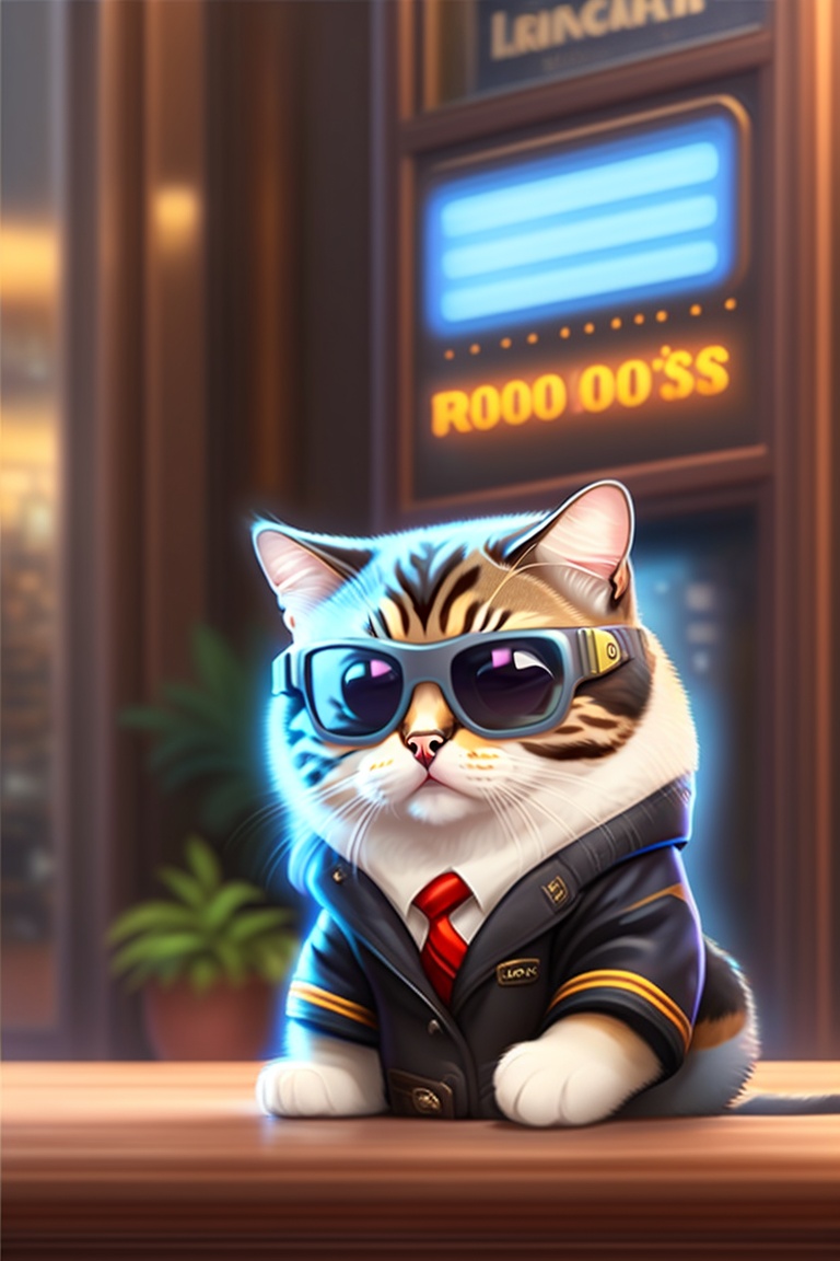 Lexica - Cute Cat, in bank robber, sticker