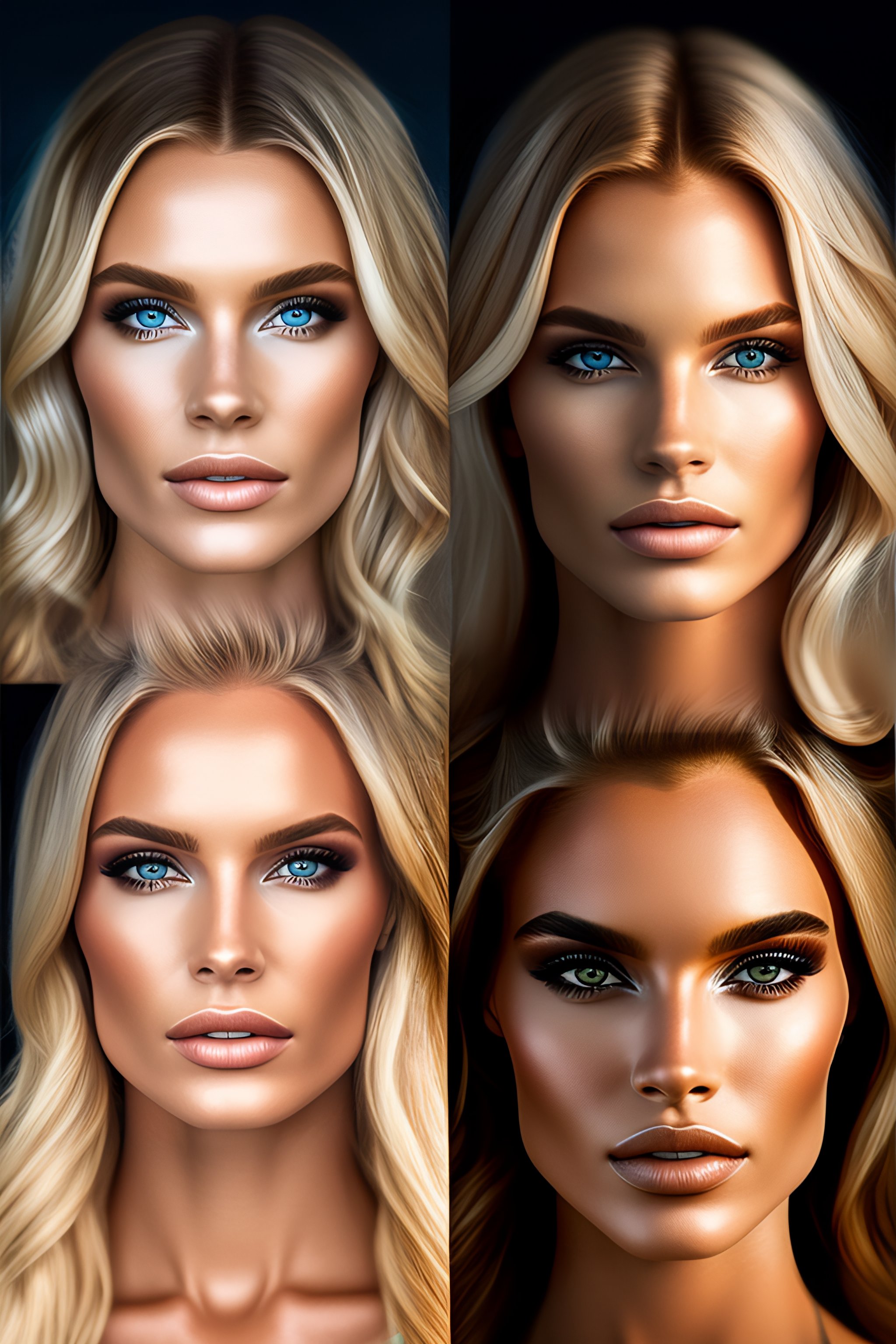 Lexica - Female blond model face shoot