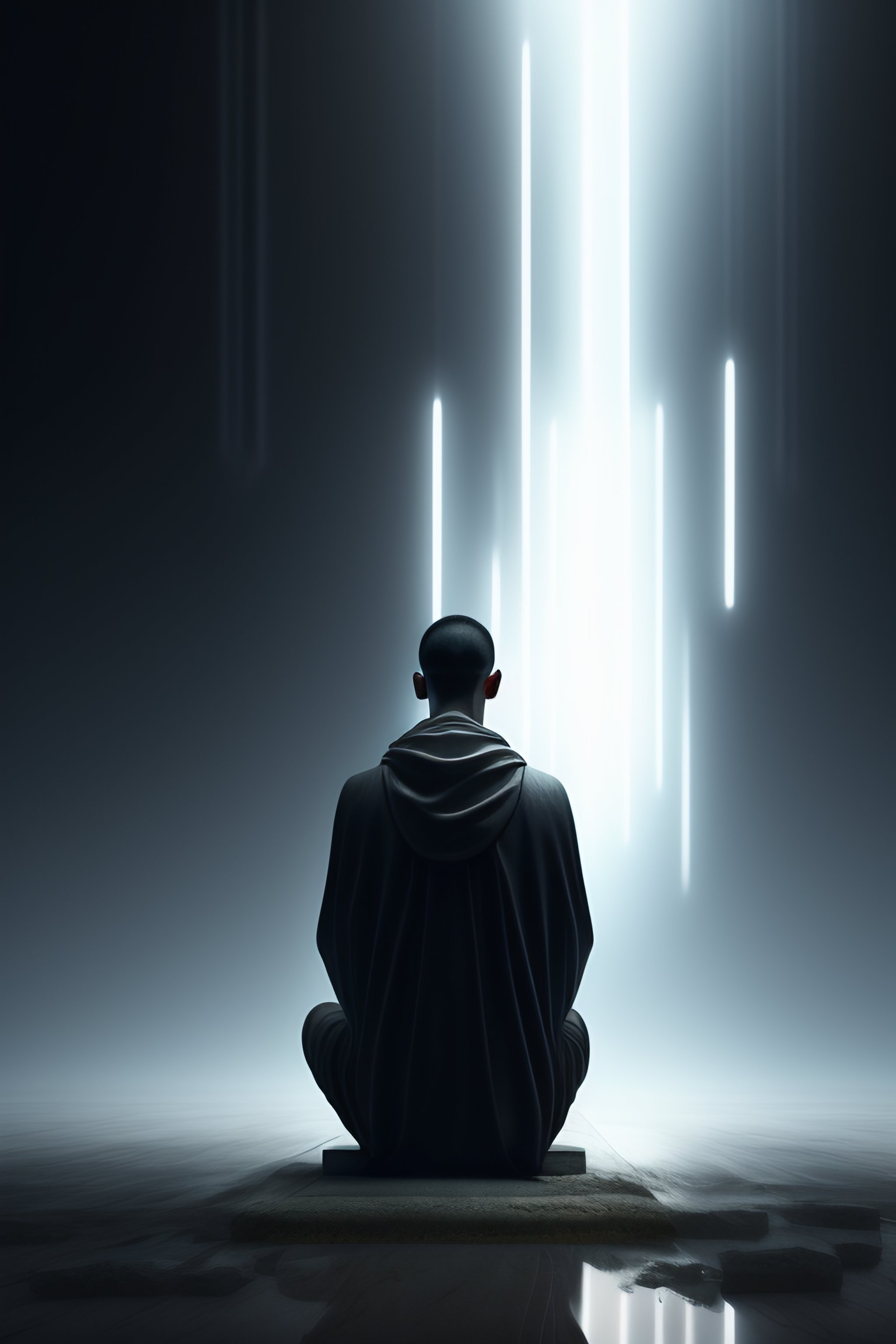 Lexica - A monk god meditating in a empty void, fantasy, trending on ...