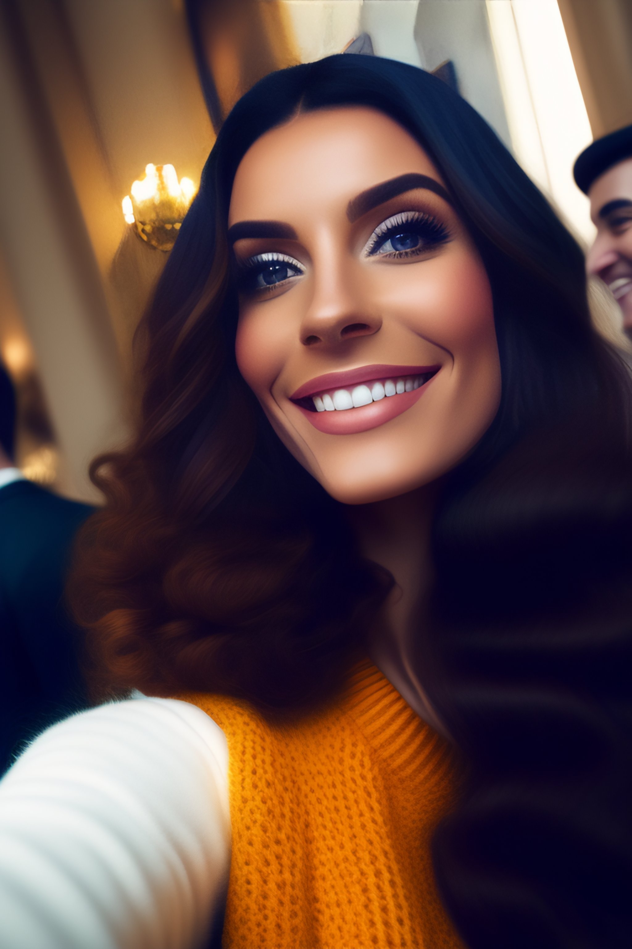 Lexica - A white girl taking selfie