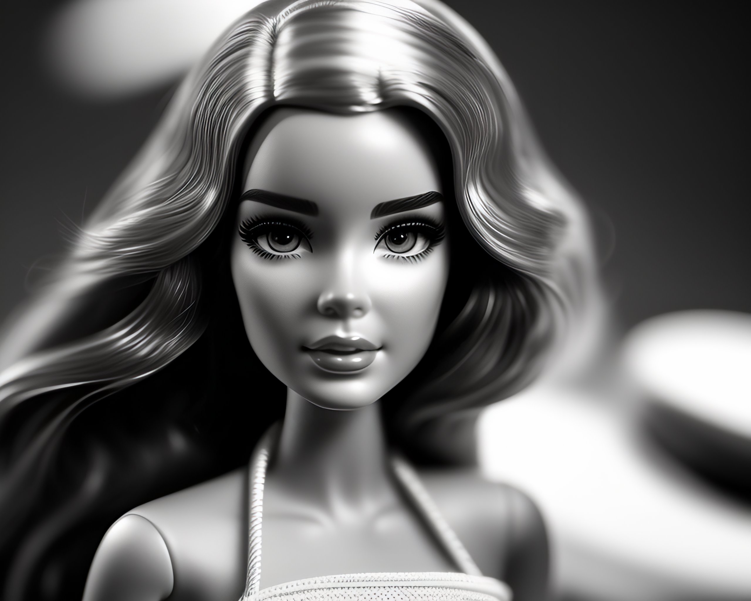 Lexica - Old lost footage in black and white of barbie, hyper realistic ...