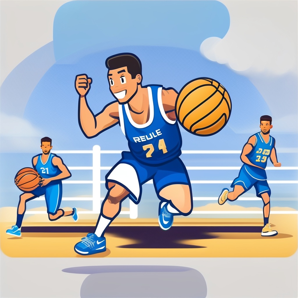 People Playing Basketball Cartoon