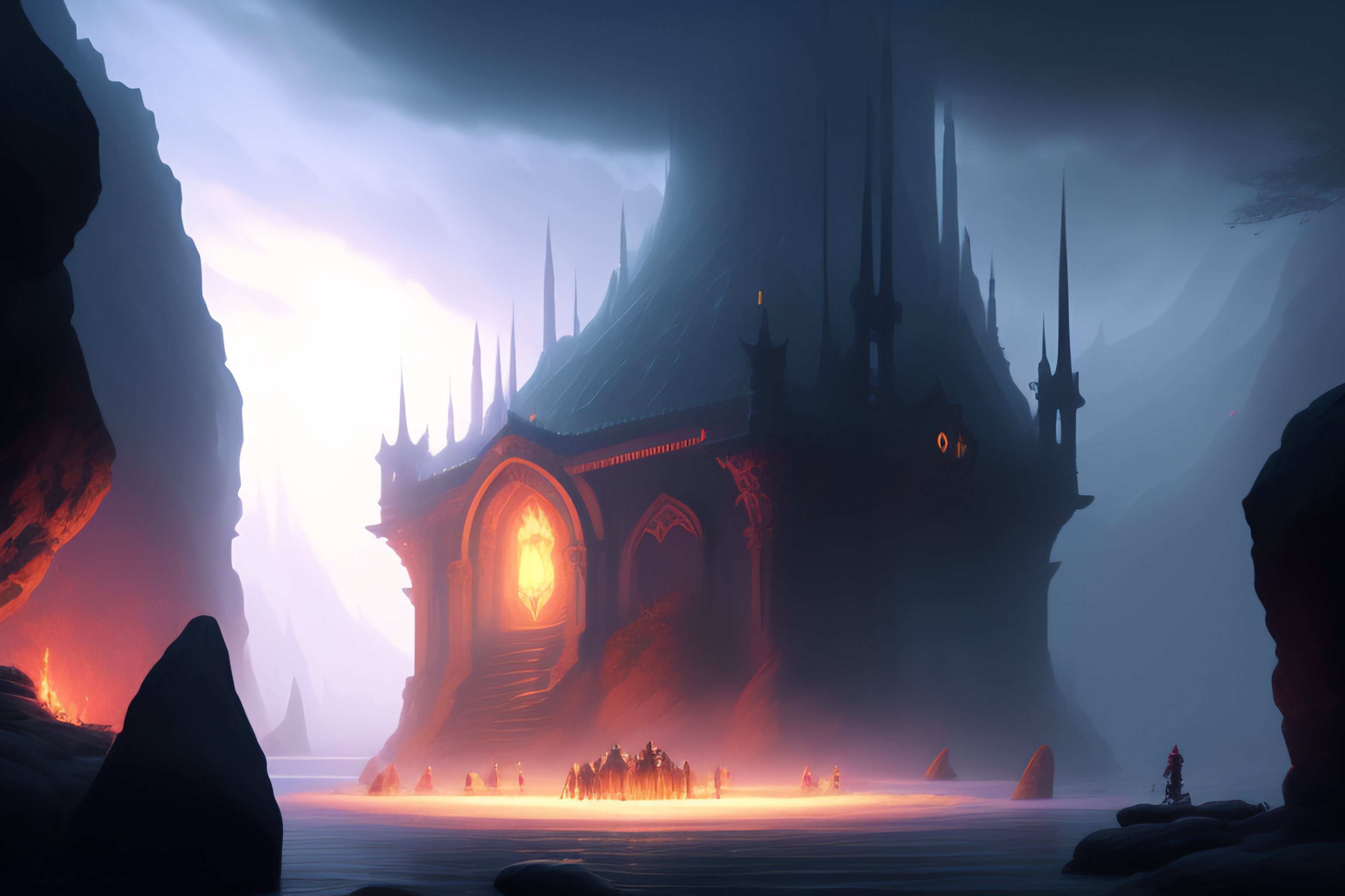 Lexica - Establishing shot of an epic demonic summoning ritual ...