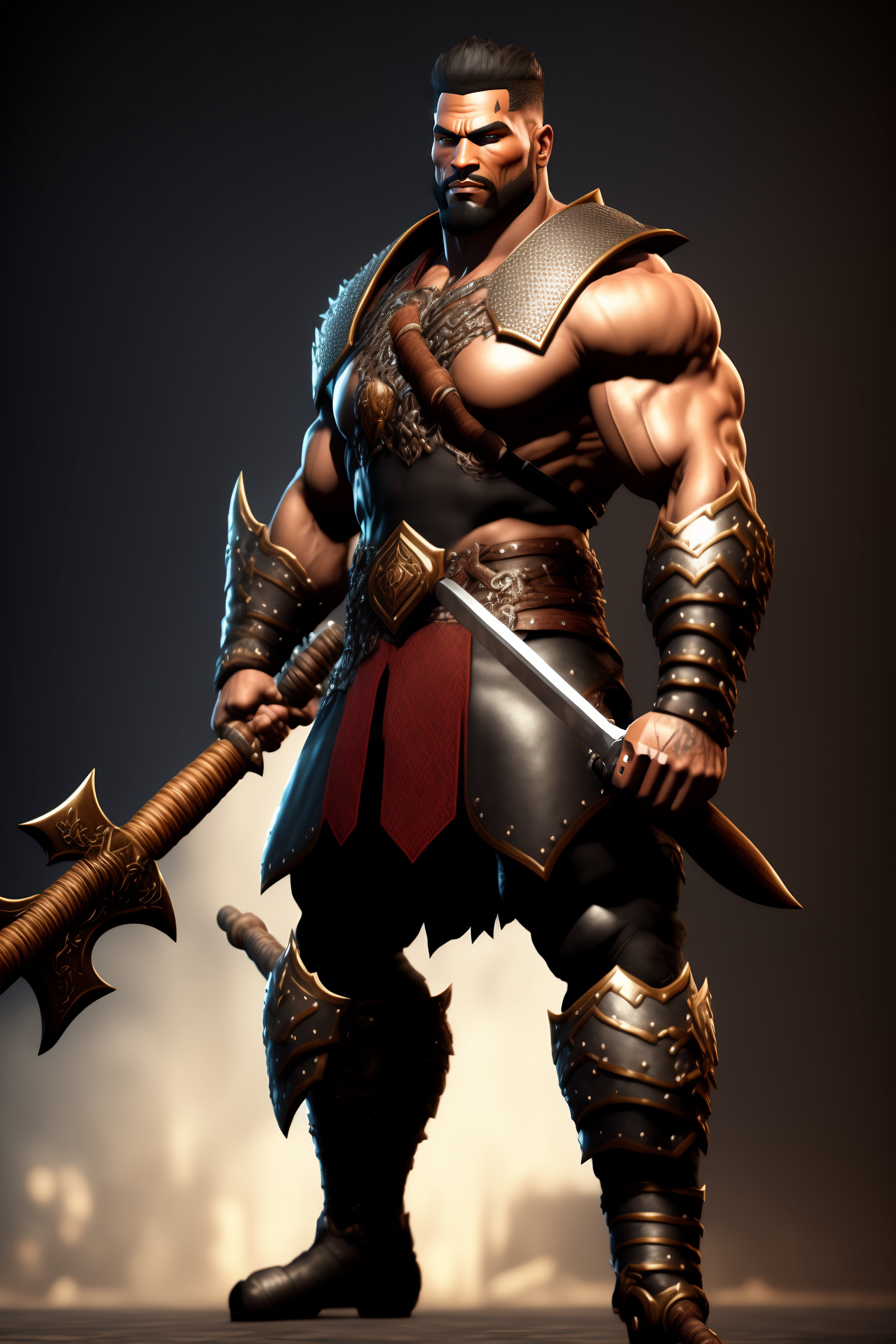 Lexica - Full body portrait, front facing, man, savage, muscular body ...