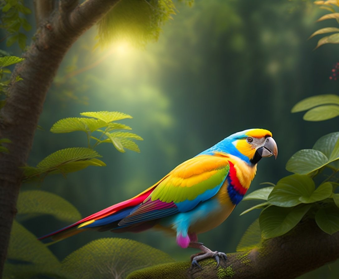 Lexica - Like the colorful parrots that flew high in the trees and the ...