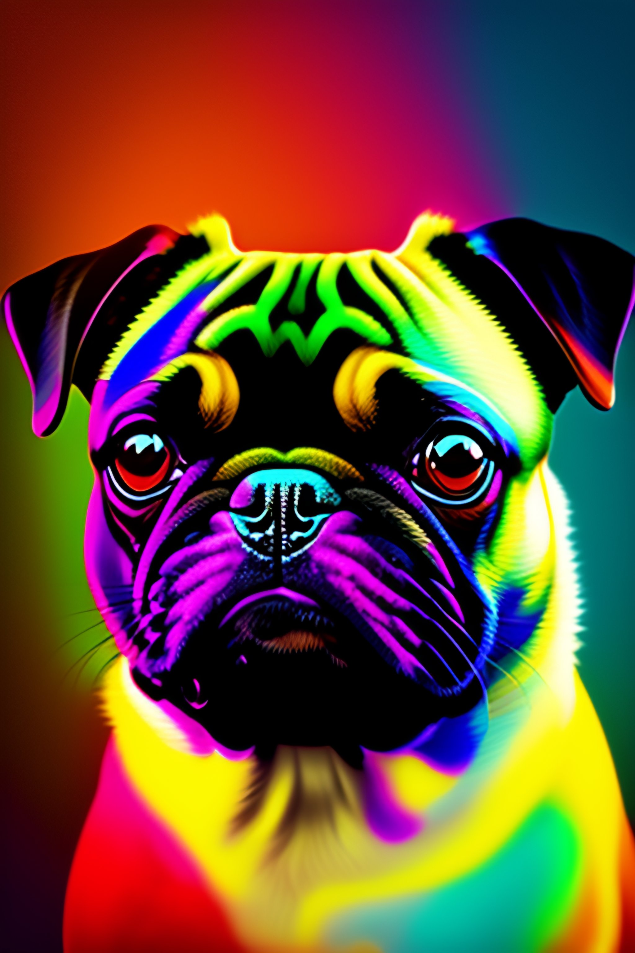 Lexica - Portrait of a pug dog in pop art style