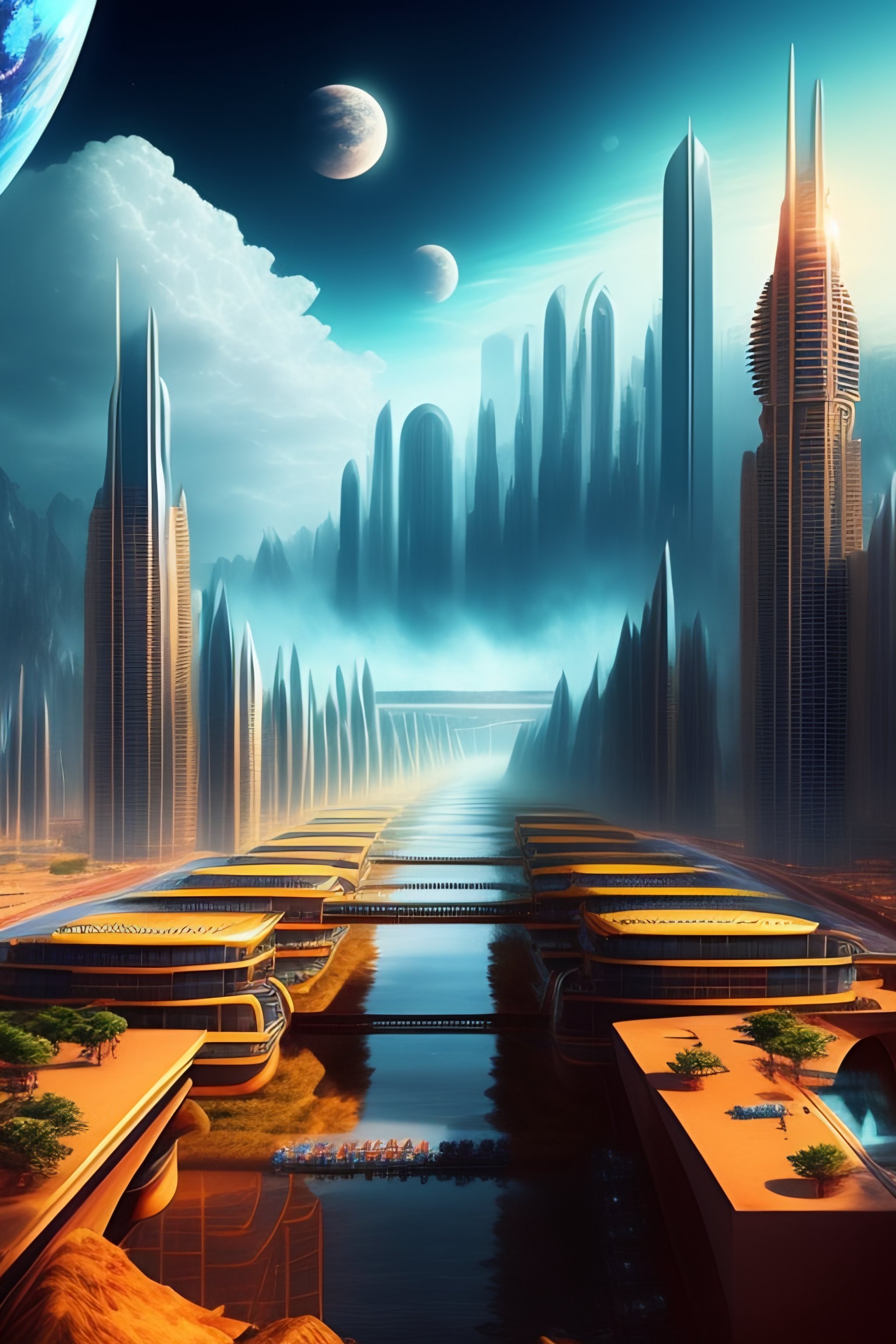 Lexica - The year 4060 future world with no space to live in the slums ...