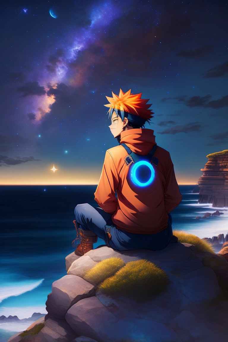 Lexica - Monkey d luffy and naruto uzumaki sitting under the starry ...