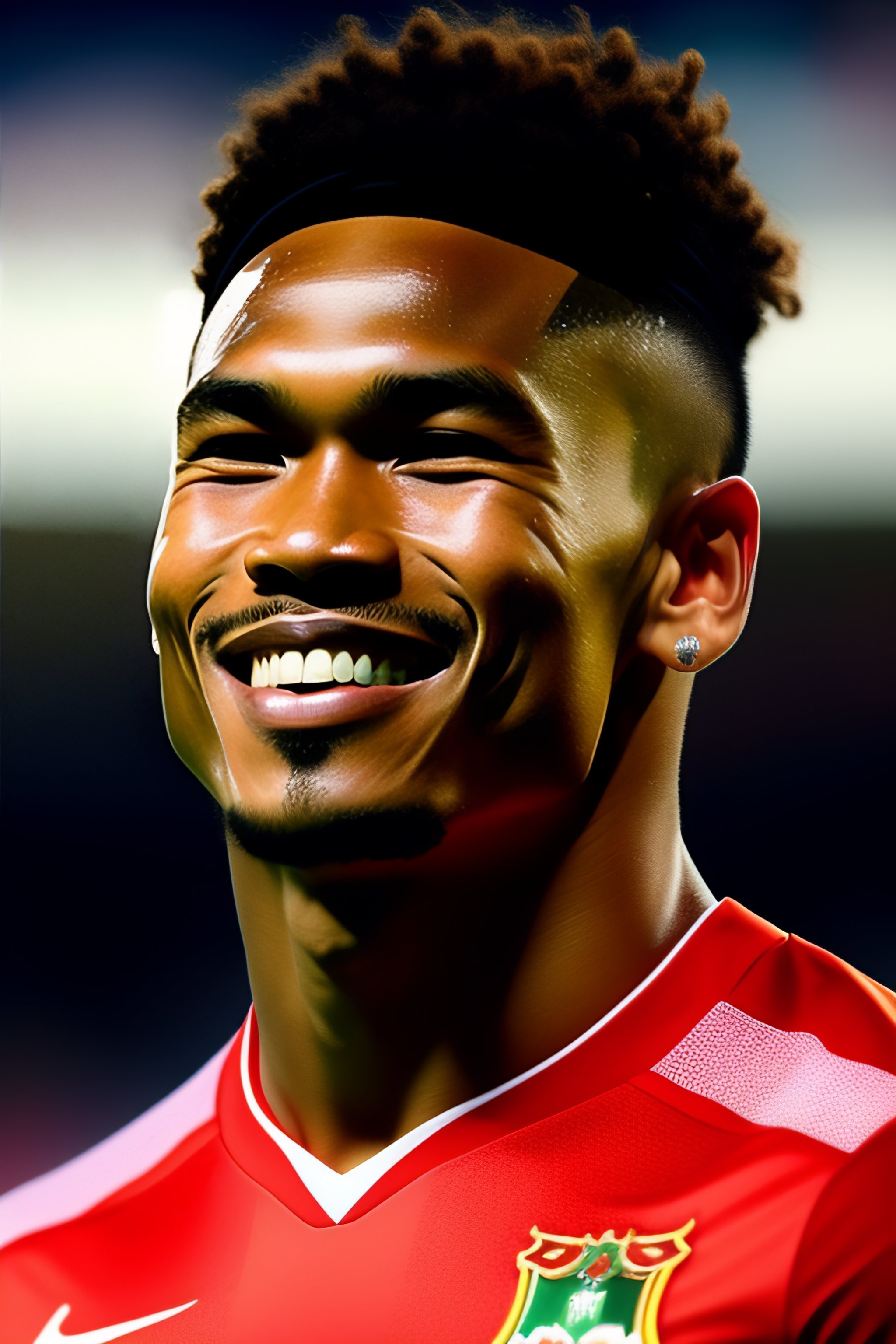 Lexica - Indonesia national football player smile at camera