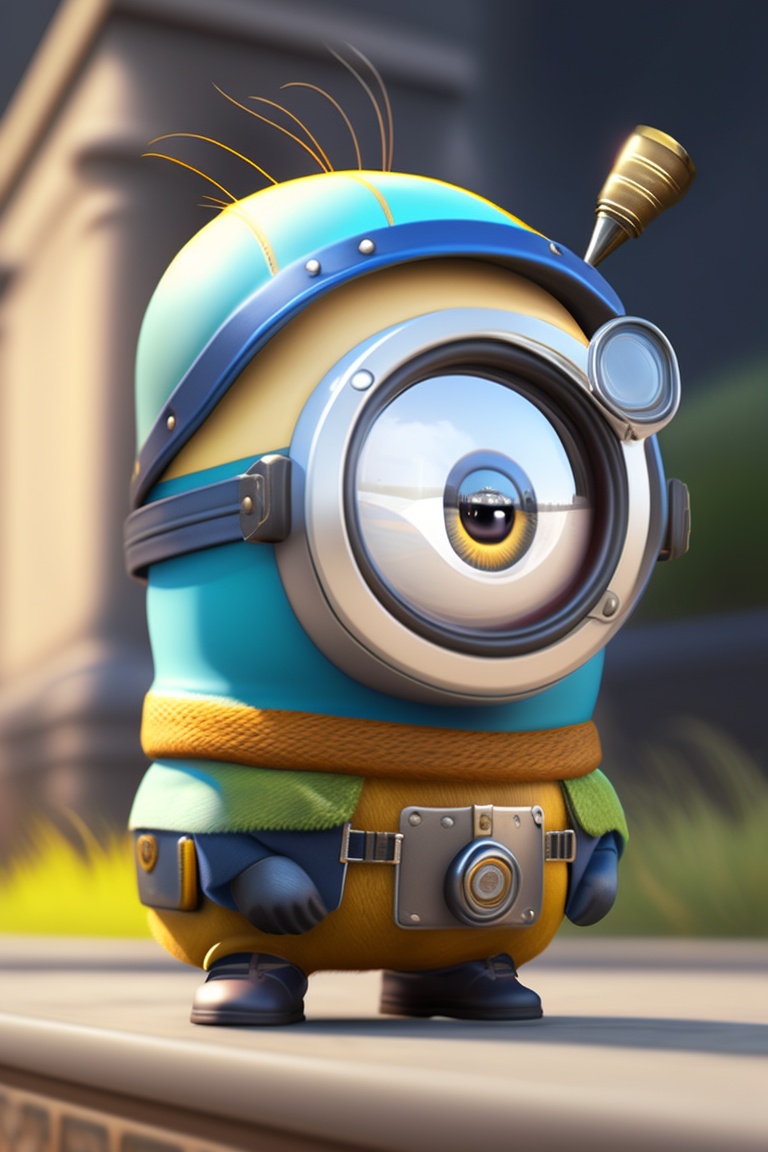 Lexica - A Minion, A realistic image of a cute, unreal engine, 4k
