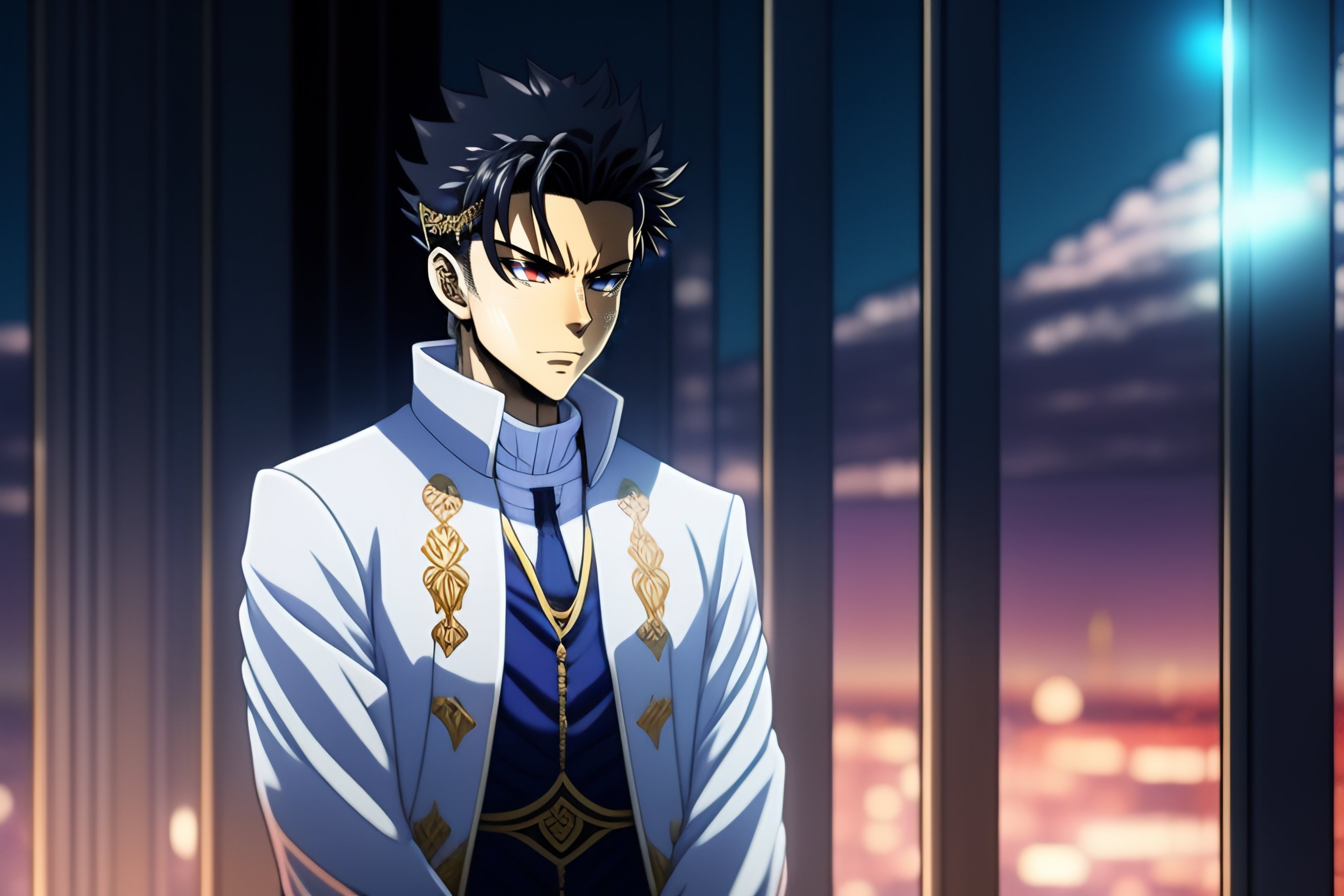 Lexica - Illustration of Chrollo from Hunter x Hunter in a skyscraper ...