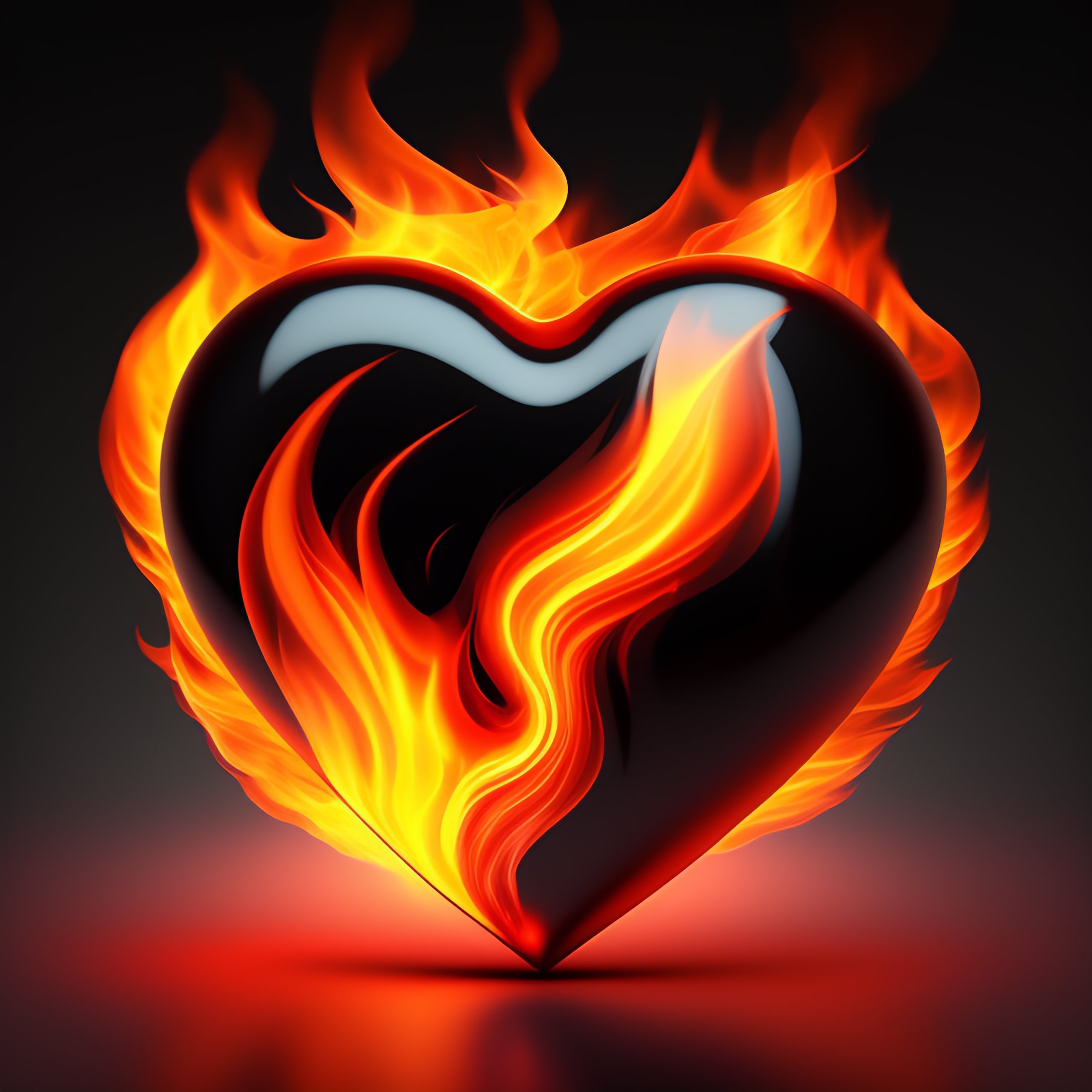 Lexica - Realistic heart on fire, professional digital art, trending on ...