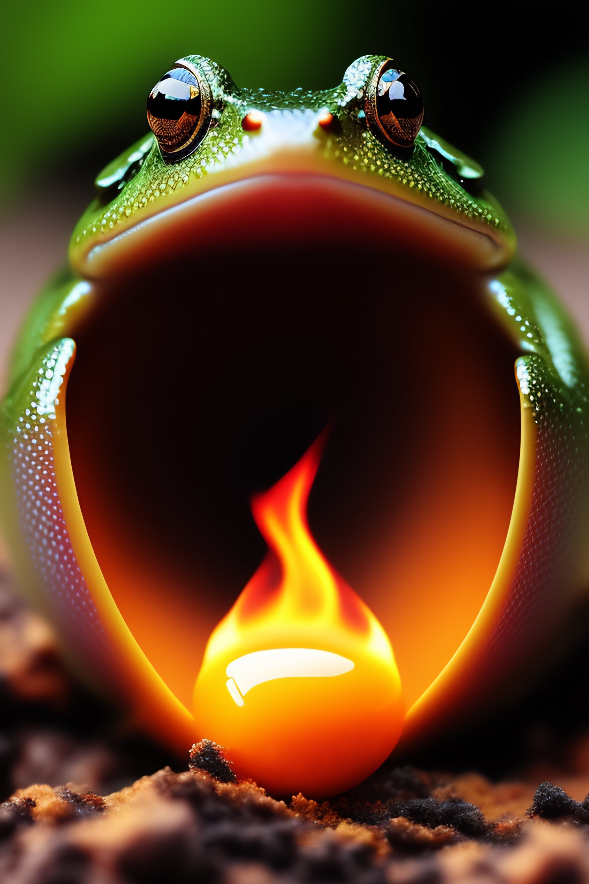 Lexica - Inside the Frog mouth fire ball