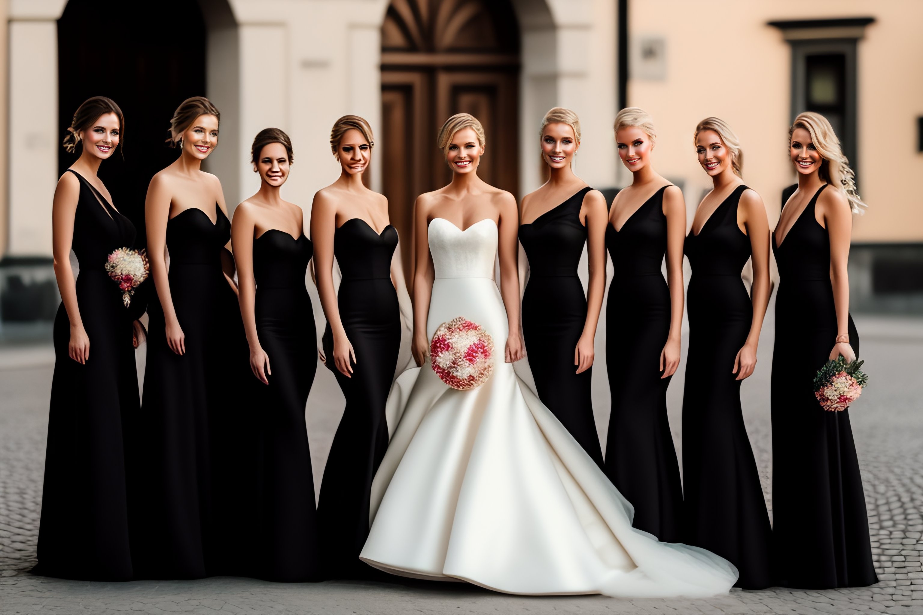 Lexica - Landscape format, group photo of laughing czech female models ...