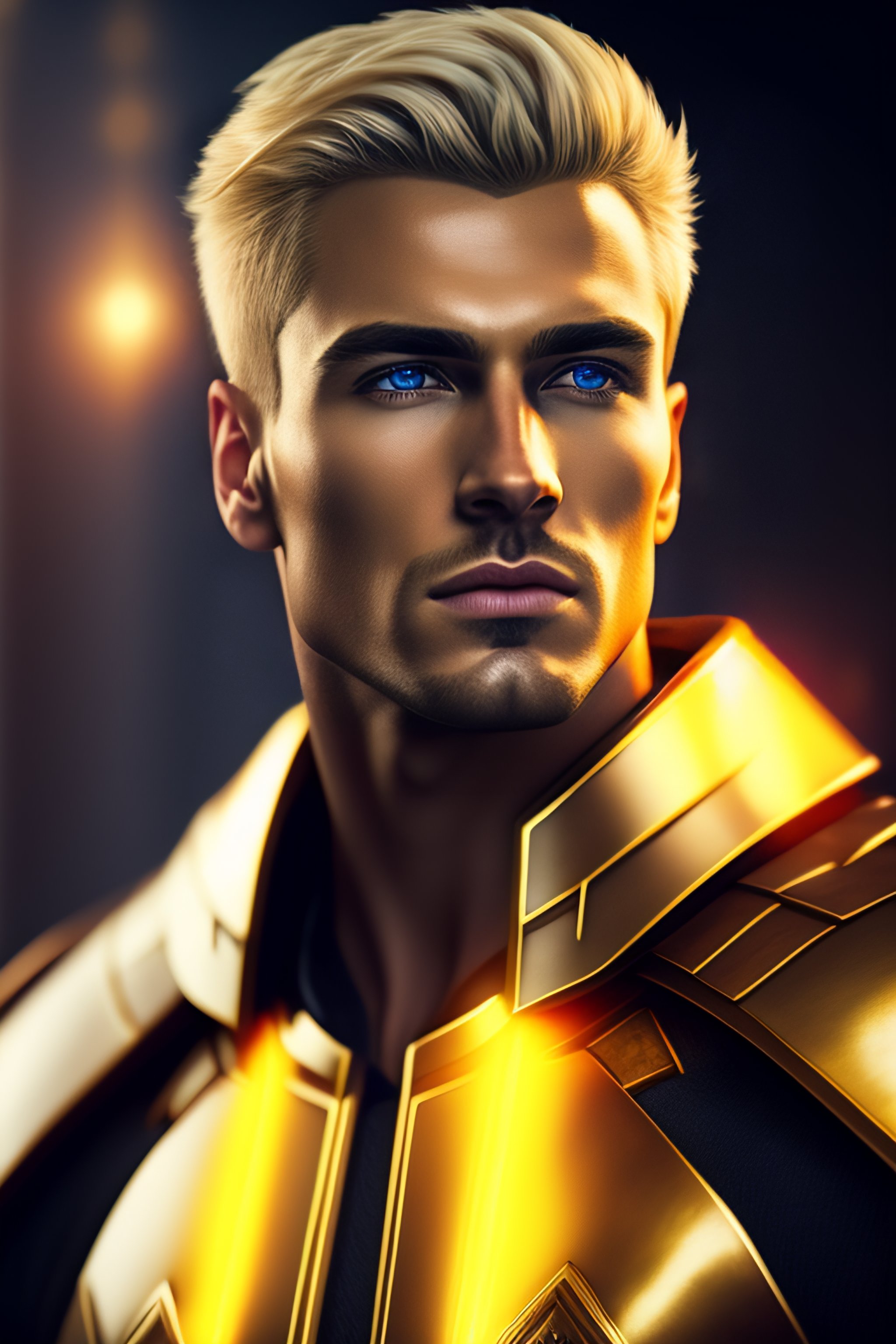 Lexica - Photo realistic portrait of paladin, male, blonde hair ...