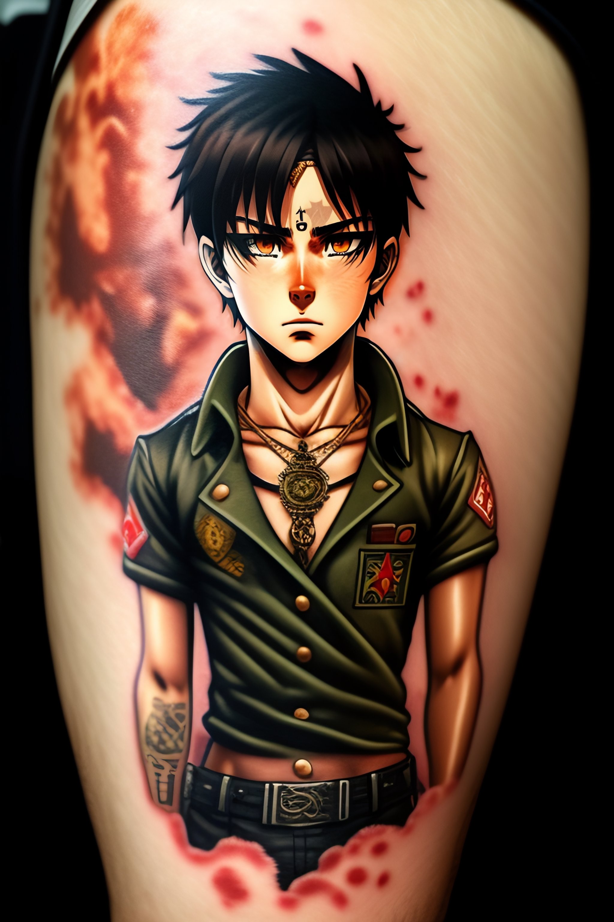 Lexica - Eren jeager style tattoo with the clothes of the ...