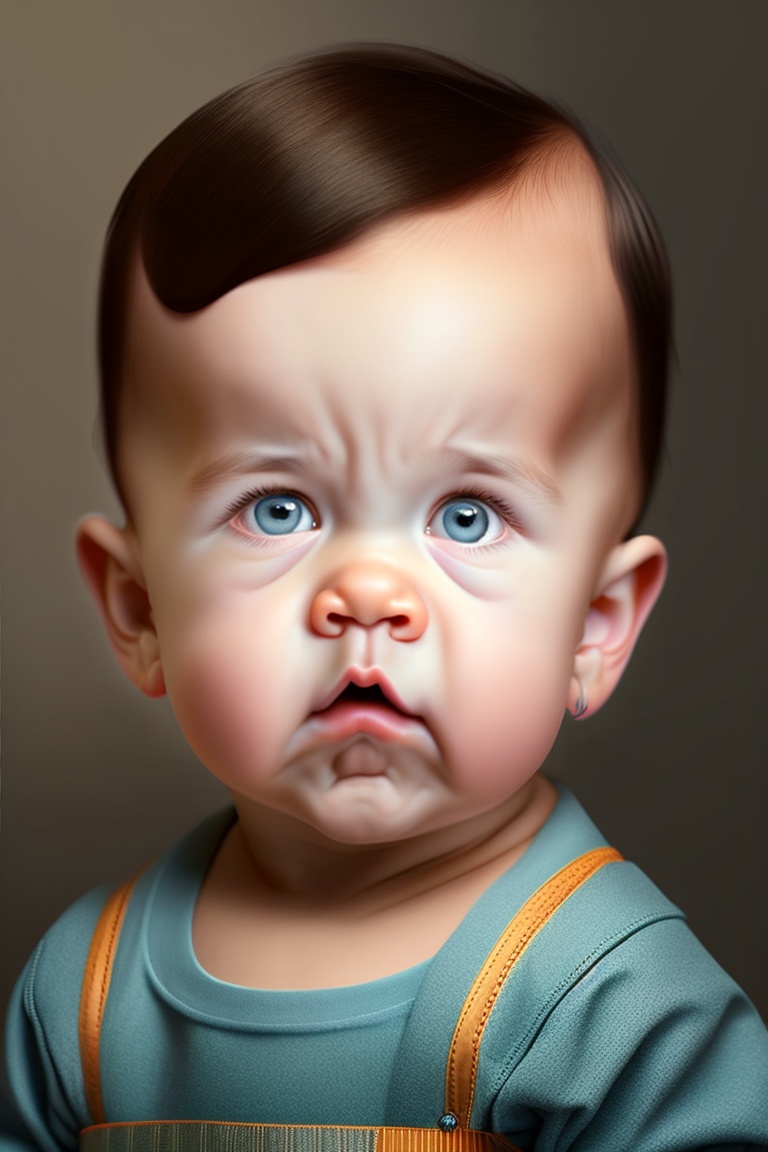 Lexica - Baby boy, angry, pointed chin, hard-headed