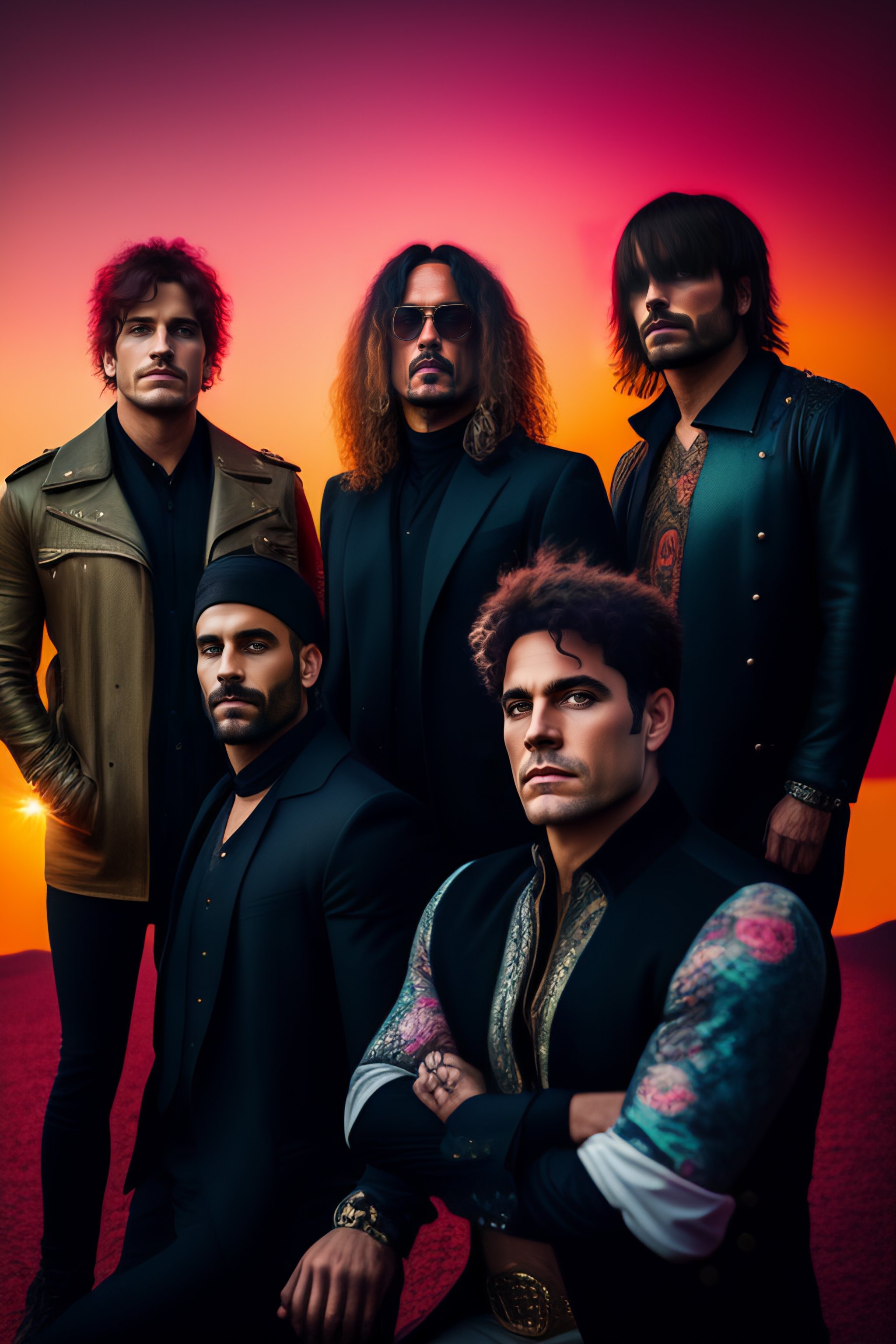 Lexica - Portrait of a rock band named pizza