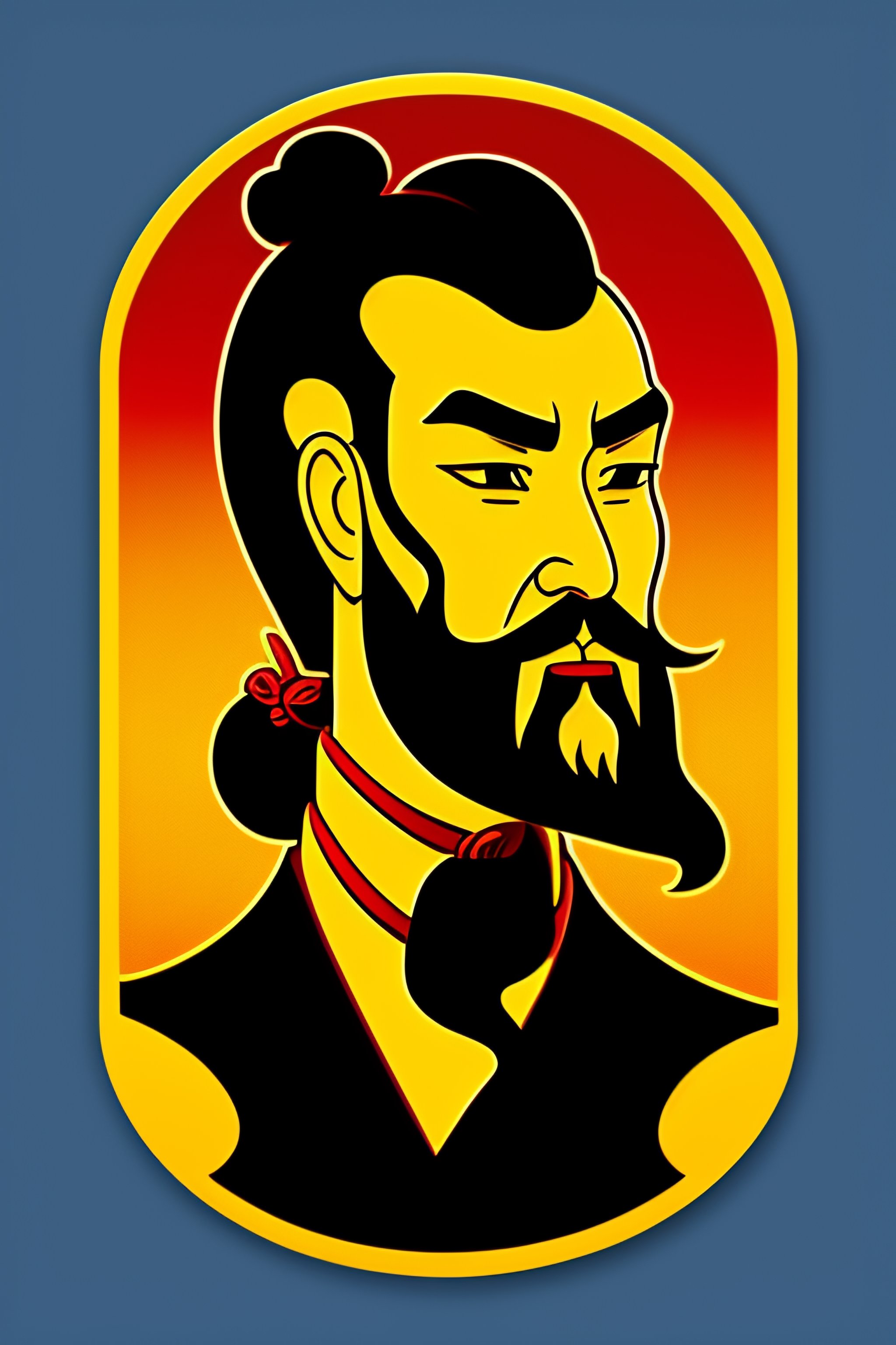 Lexica - Evil confucius cartoon sticker, anime style, solid background ...