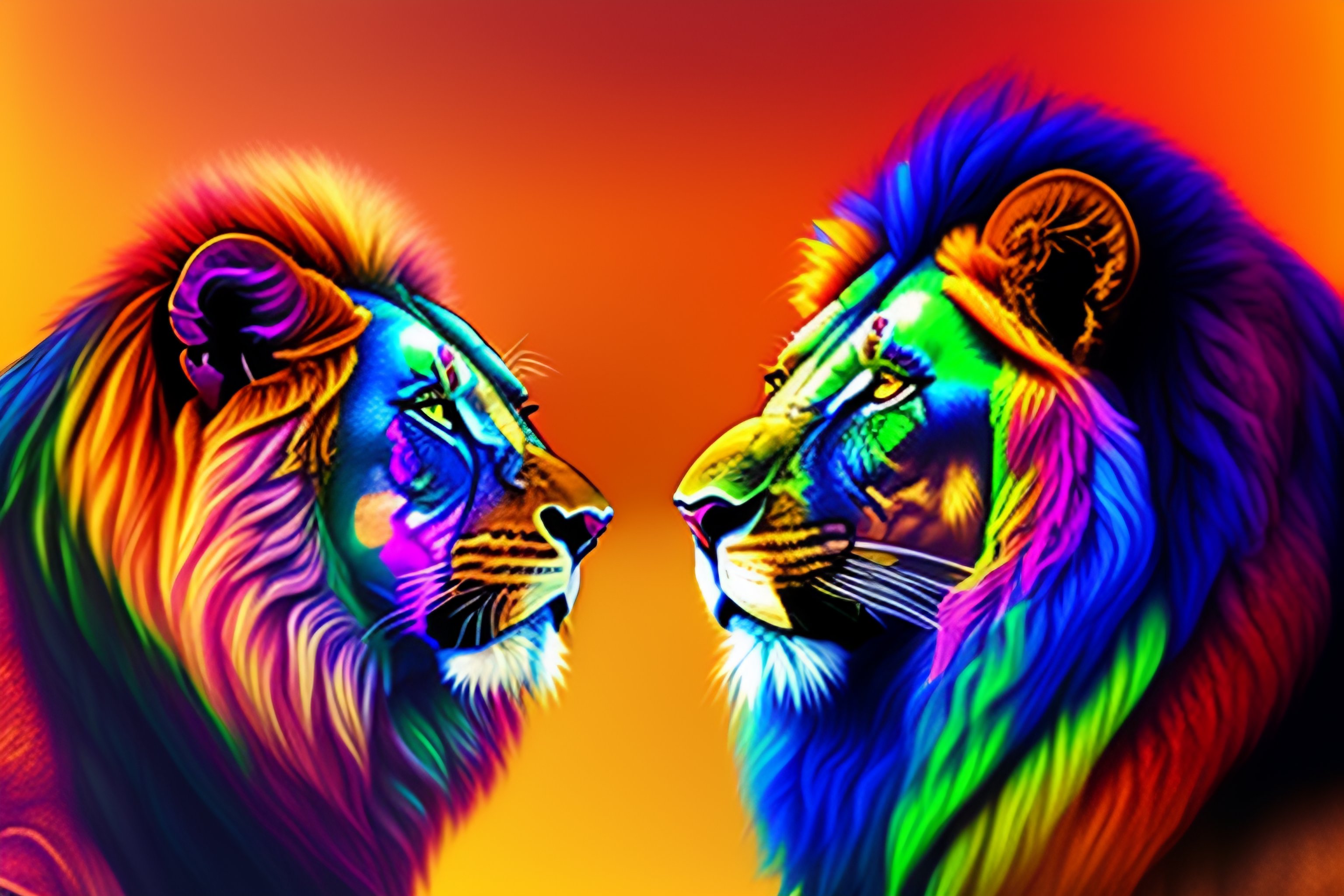Lexica - Multi-coloured Lions