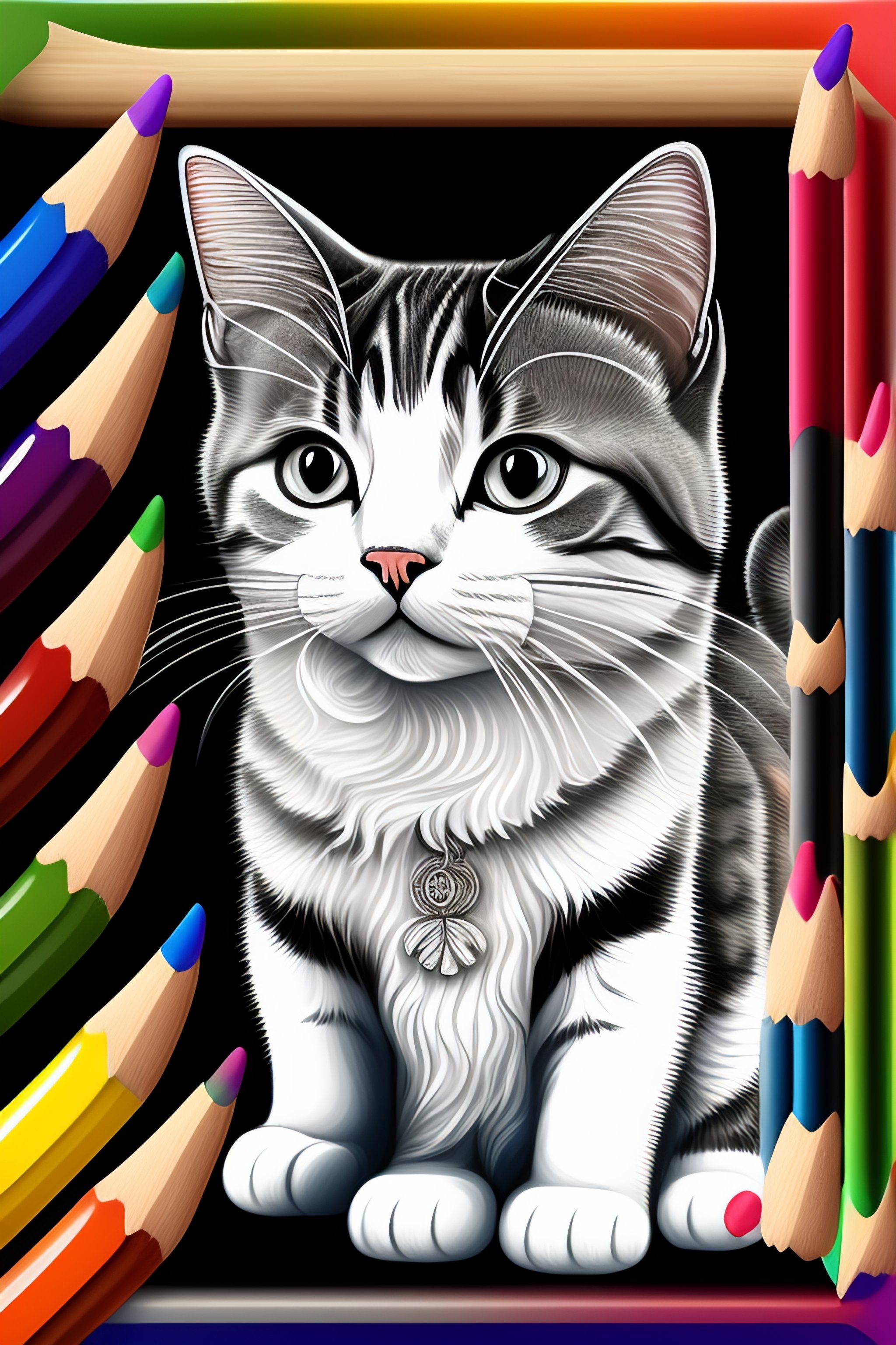Lexica - Cat for coloring book for kids , outline art, drawing, sketch ...