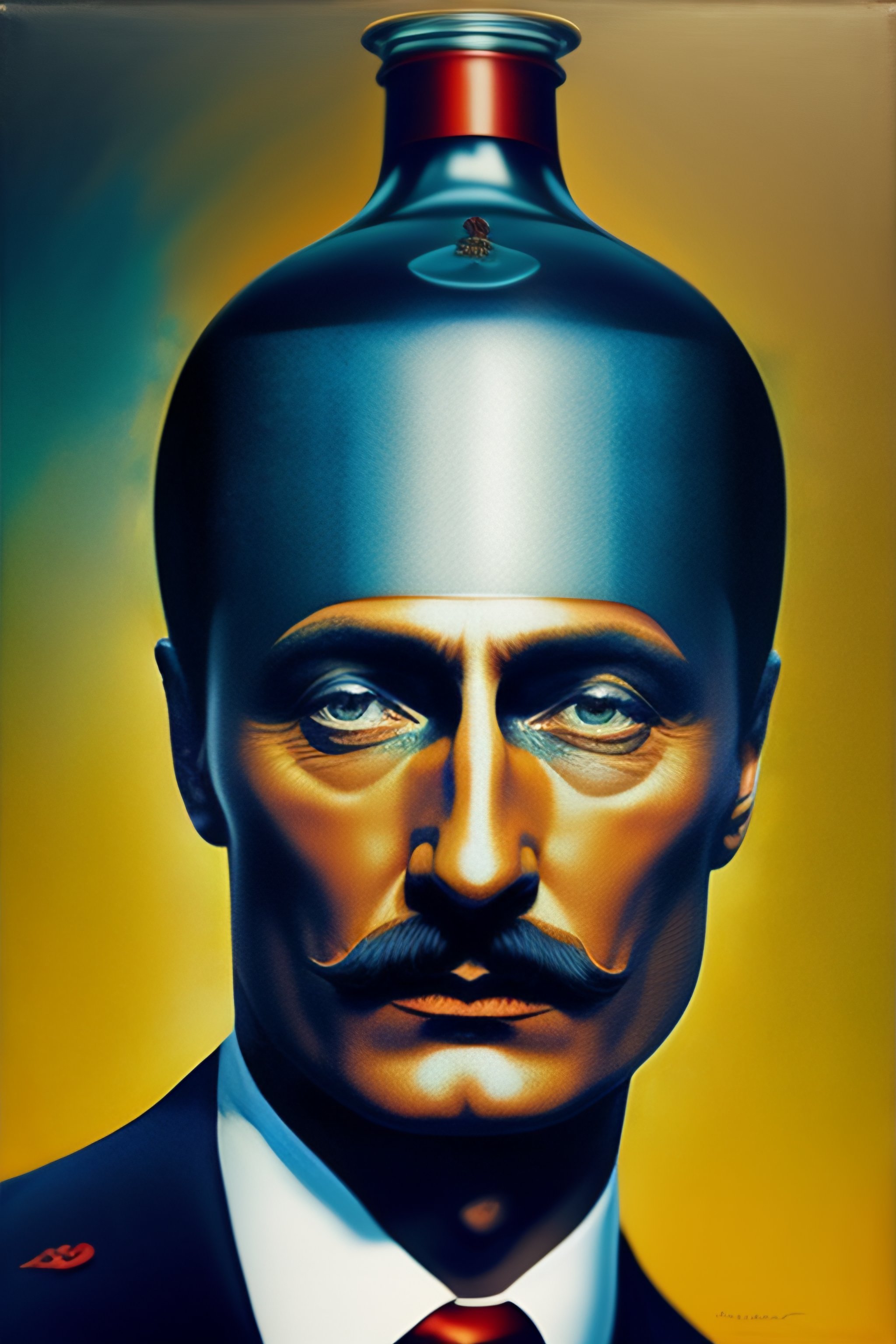 Lexica - Portrait of vladimir putin with vodka, style Salvador Dali