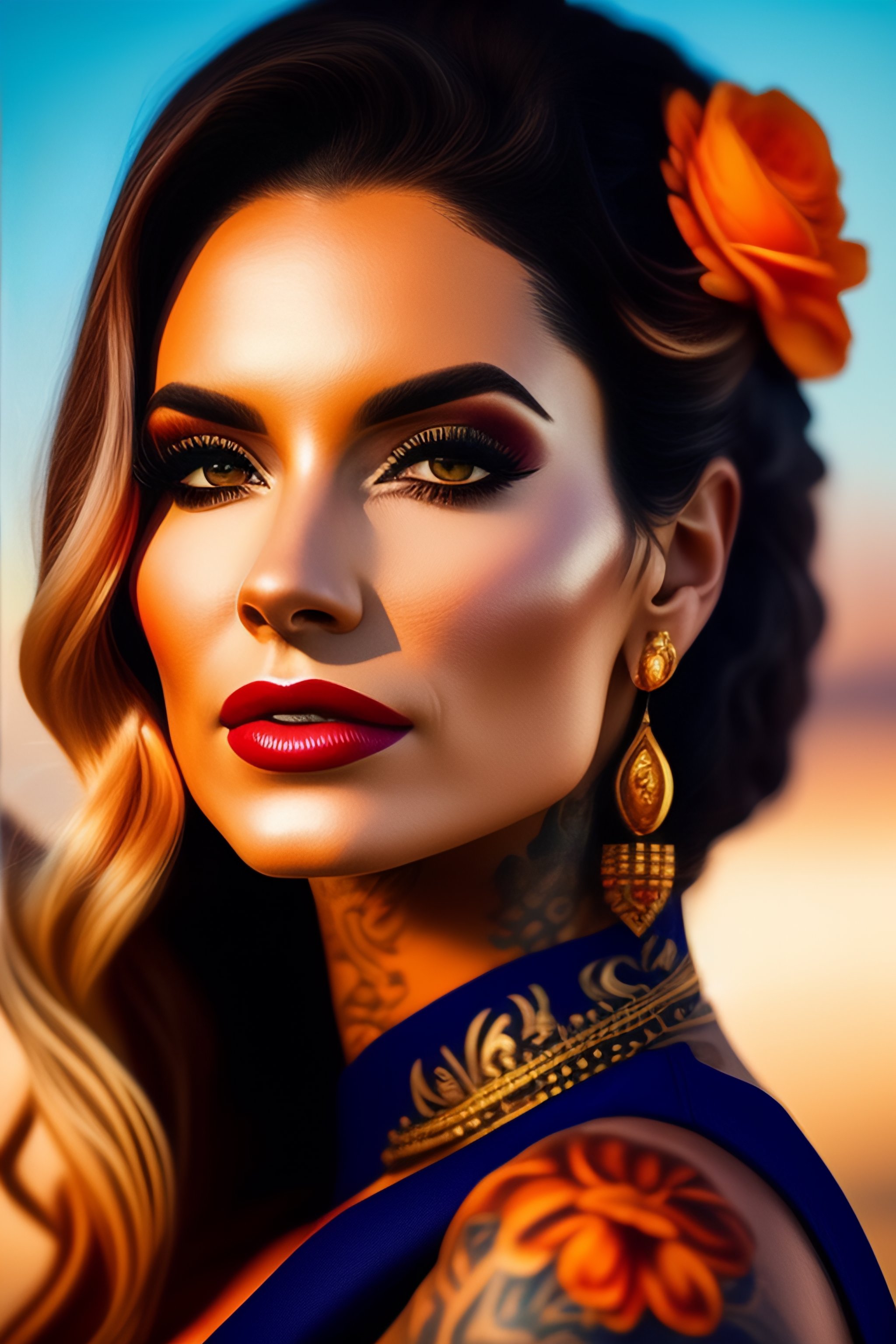 Lexica - Pretty lady Italian with llamas and tattoos streaming