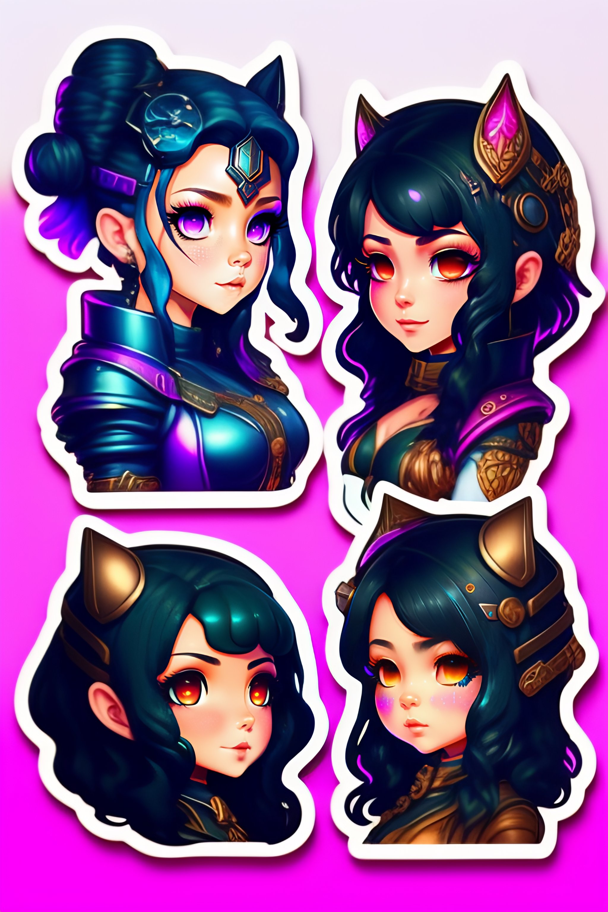 Lexica - One cute Cyberpunk Dnd Character Stickers