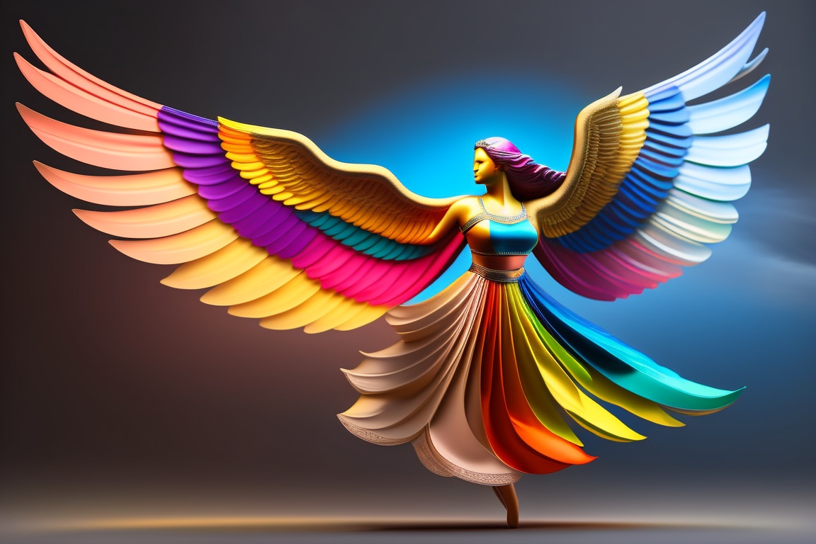 Lexica - ANGEL, multicolor flying angel