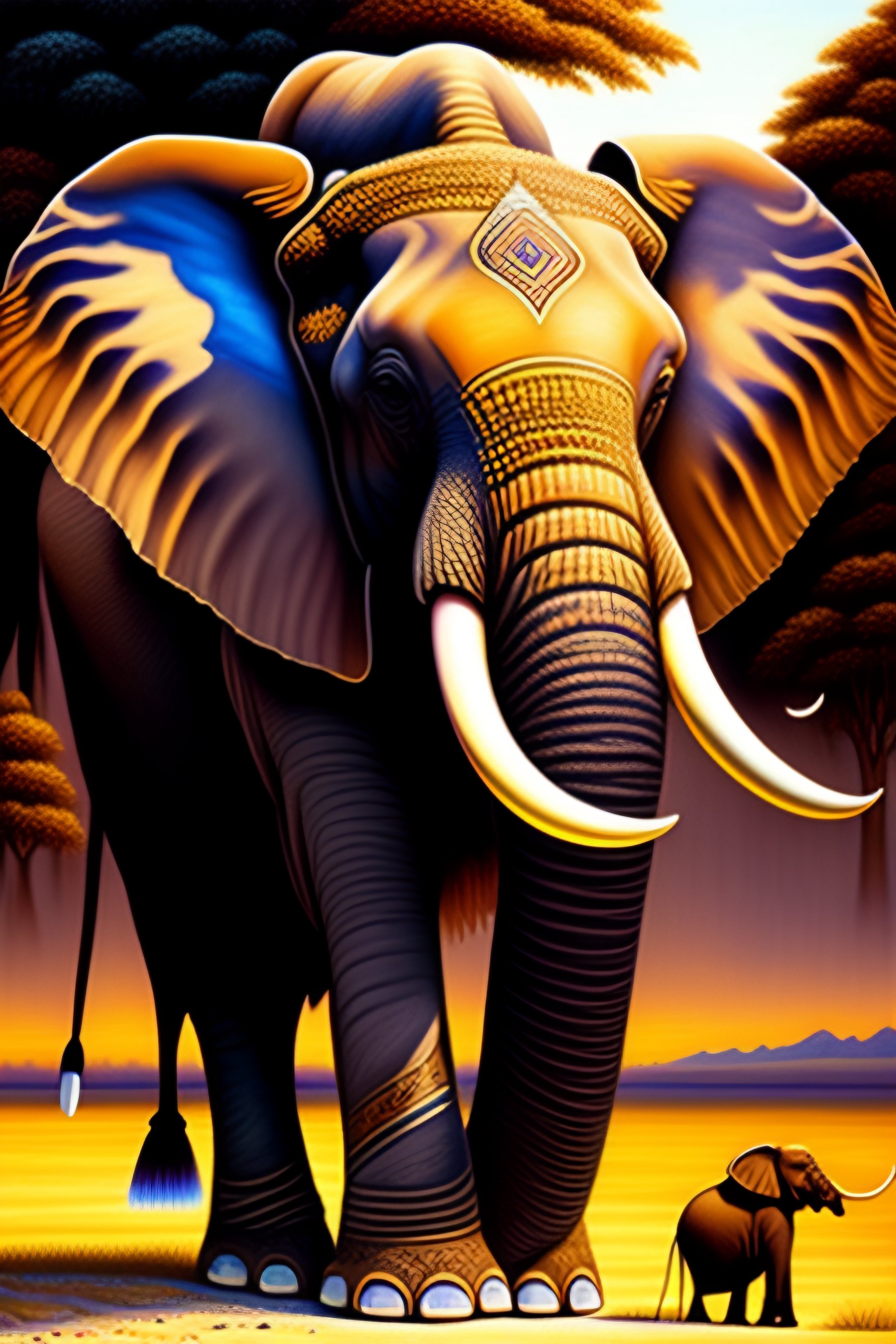 Aztec Elephant Drawing