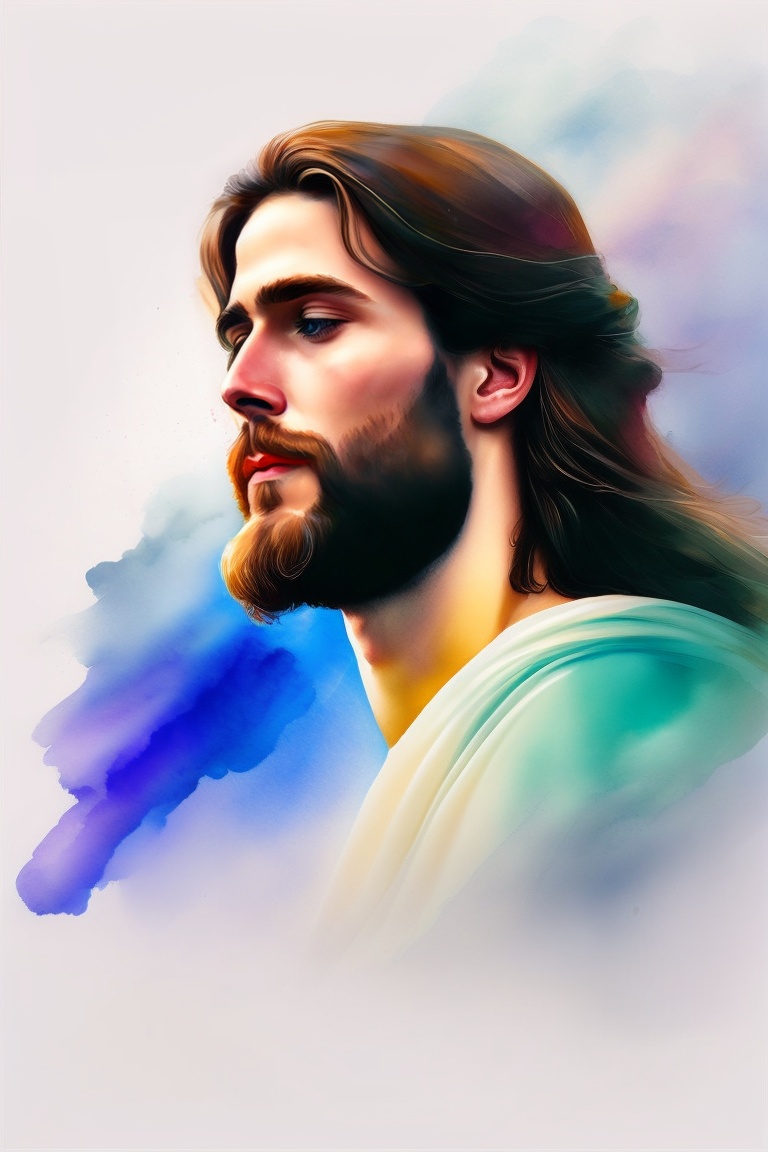 Lexica - Jesus,water color, very loose brush strokes highly detailed ...