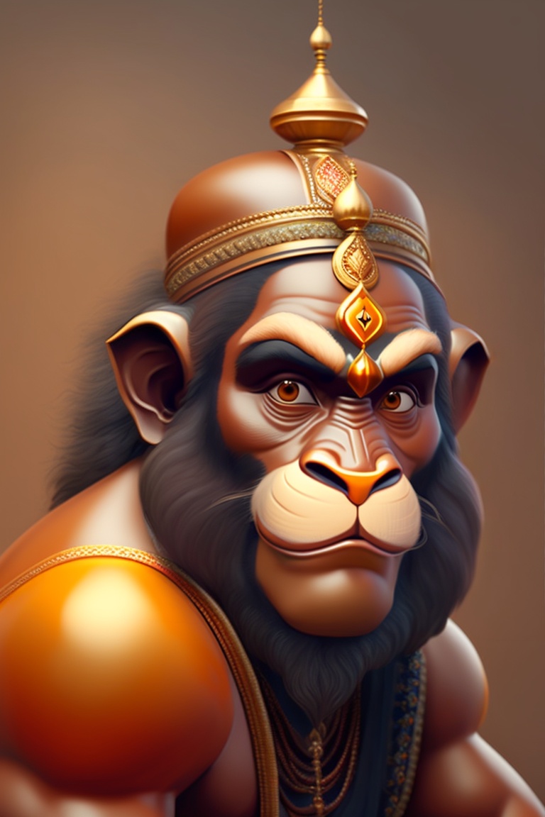 Lexica - Hanuman's face is typically depicted as that of a monkey. It ...