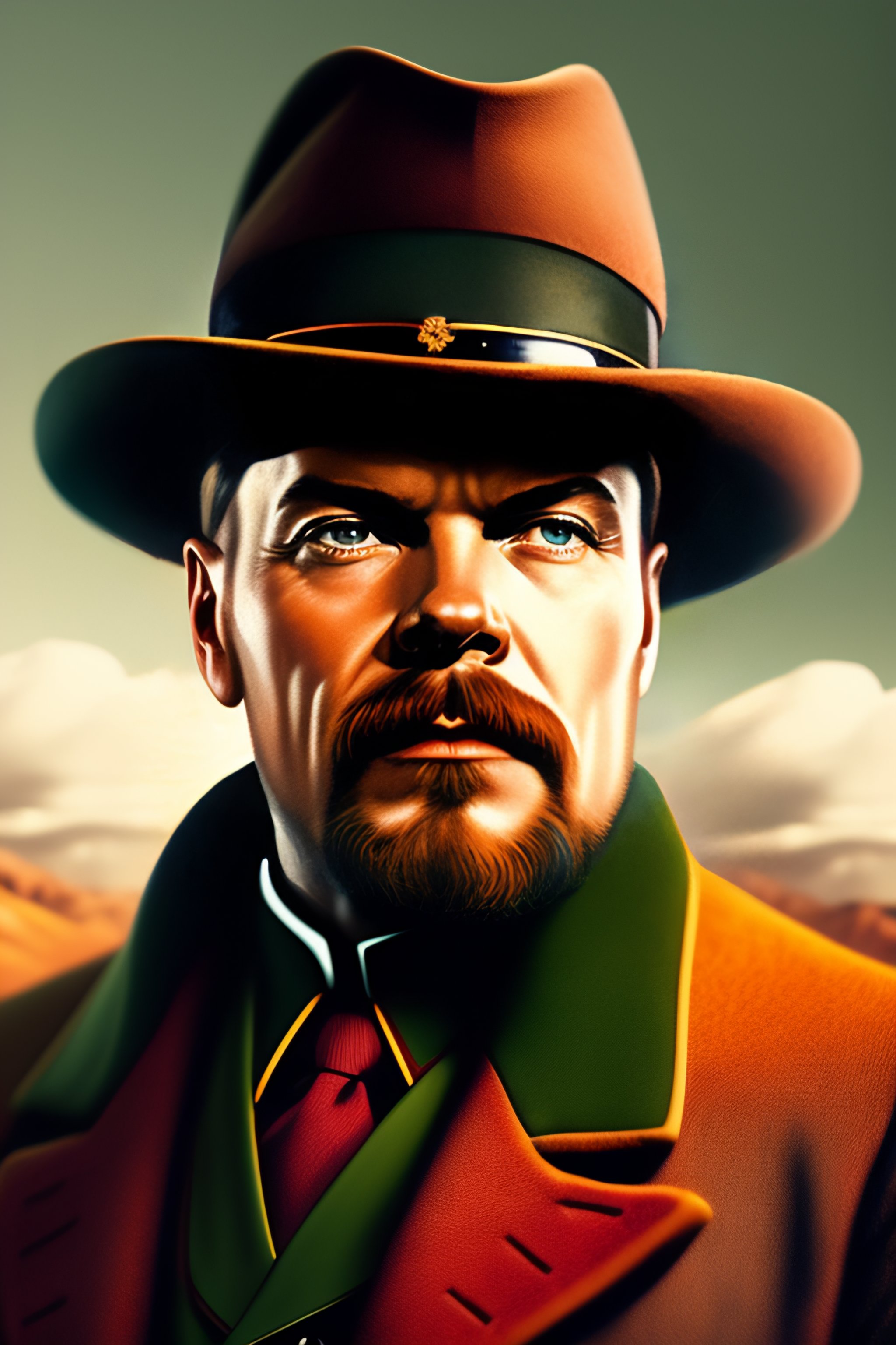 Lexica - Soviet retro futurism. Portrait of Vladimir Lenin